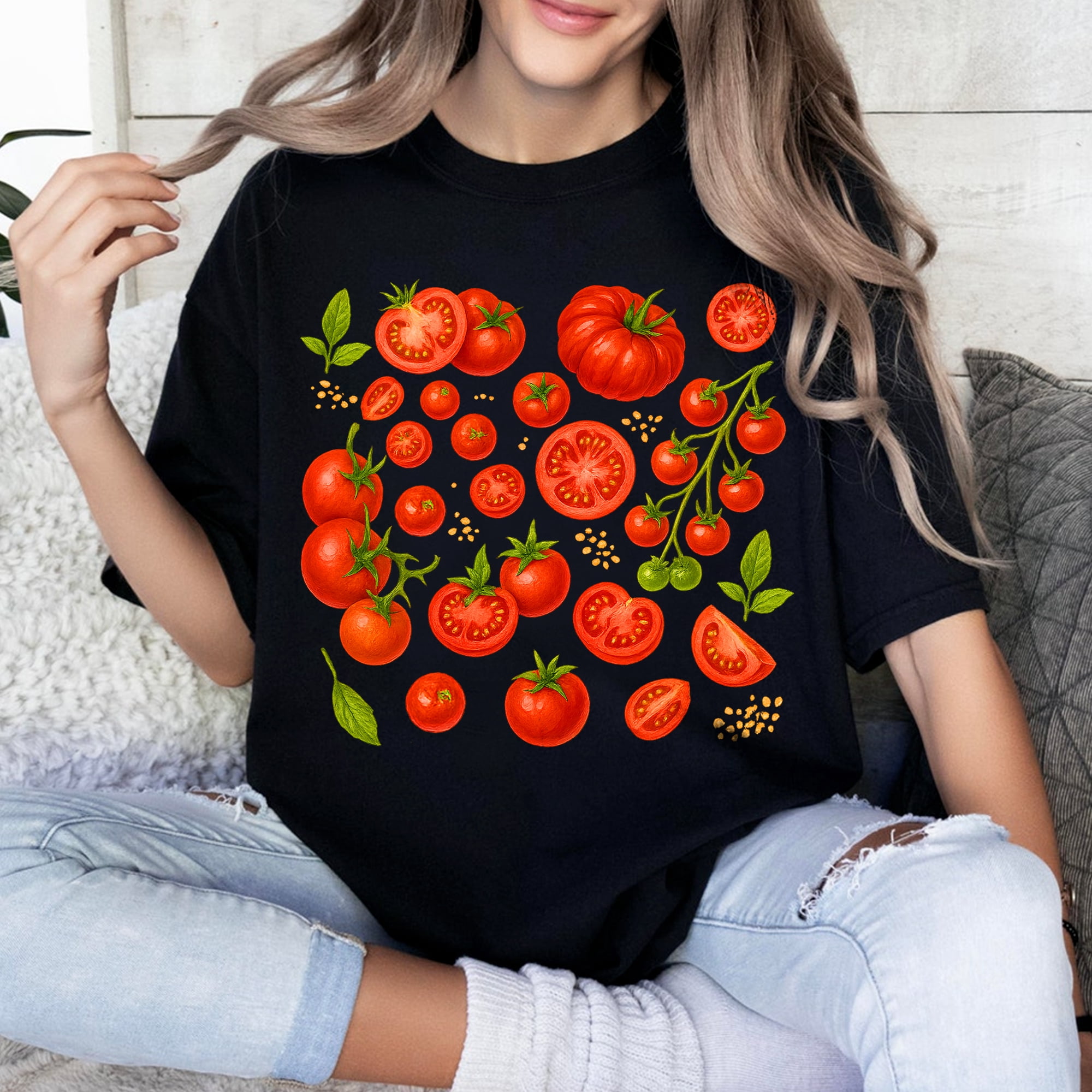 Vinyta Tomato Lover Shirt, Fruit Shirt, Cute Vegetable Garden Tee ...