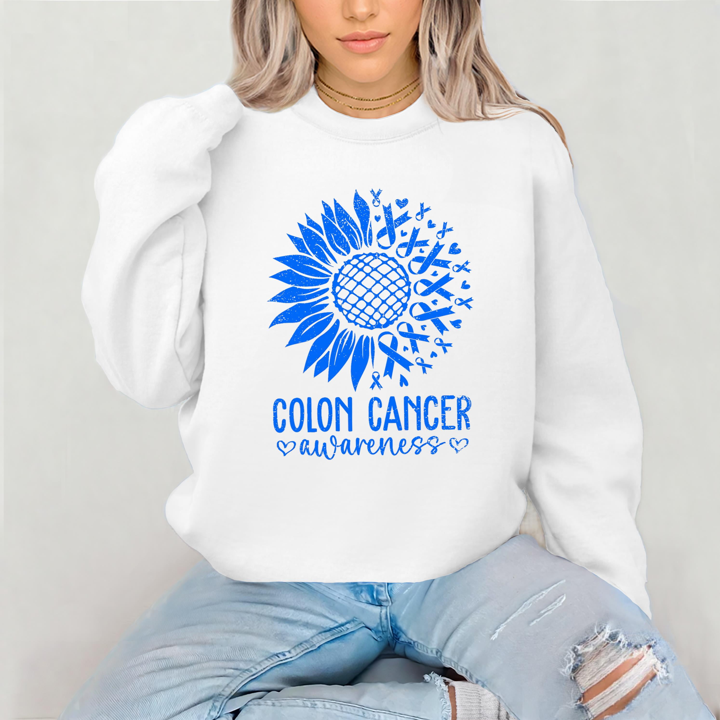 Vinyta We Wear Blue T-Shirt, Colon Cancer Awareness Colorectal Cancer ...