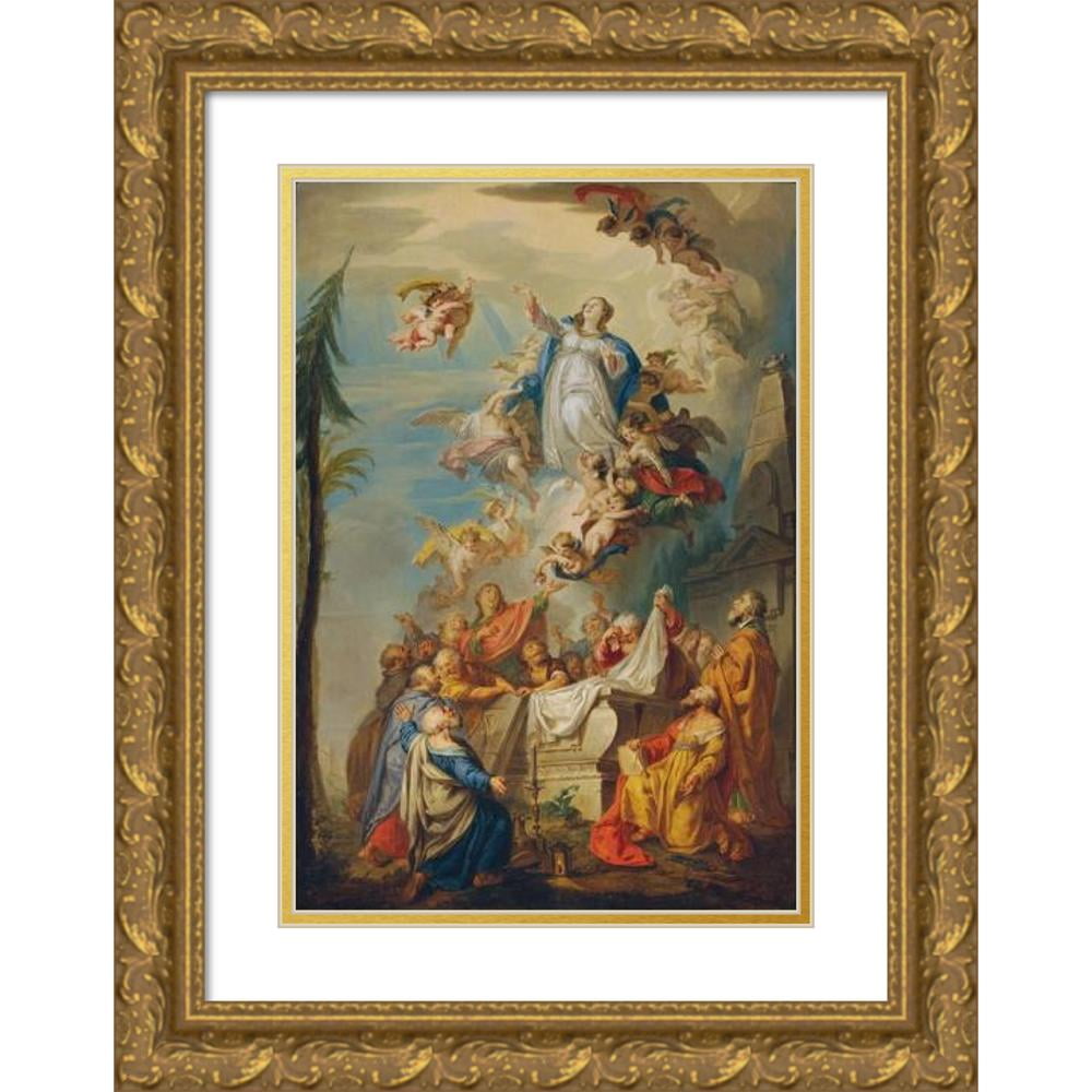 Vinzenz Fischer 14x18 Gold Ornate Wood Frame and Double Matted Museum ...