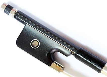 Vio Music Top Woven Carbon Fiber Viola Bow, Ebony Frog, Natural White ...