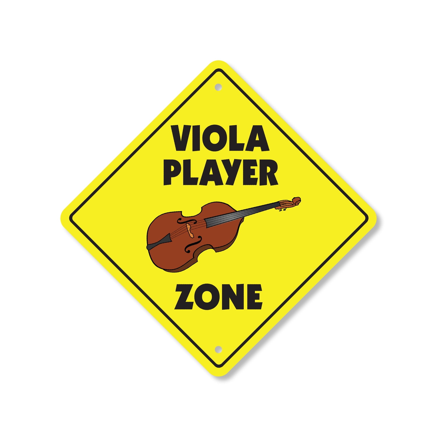 Viola Player Plastic Crossing Sign - 12 Inch X 12 Inch Xing Sign Gift ...