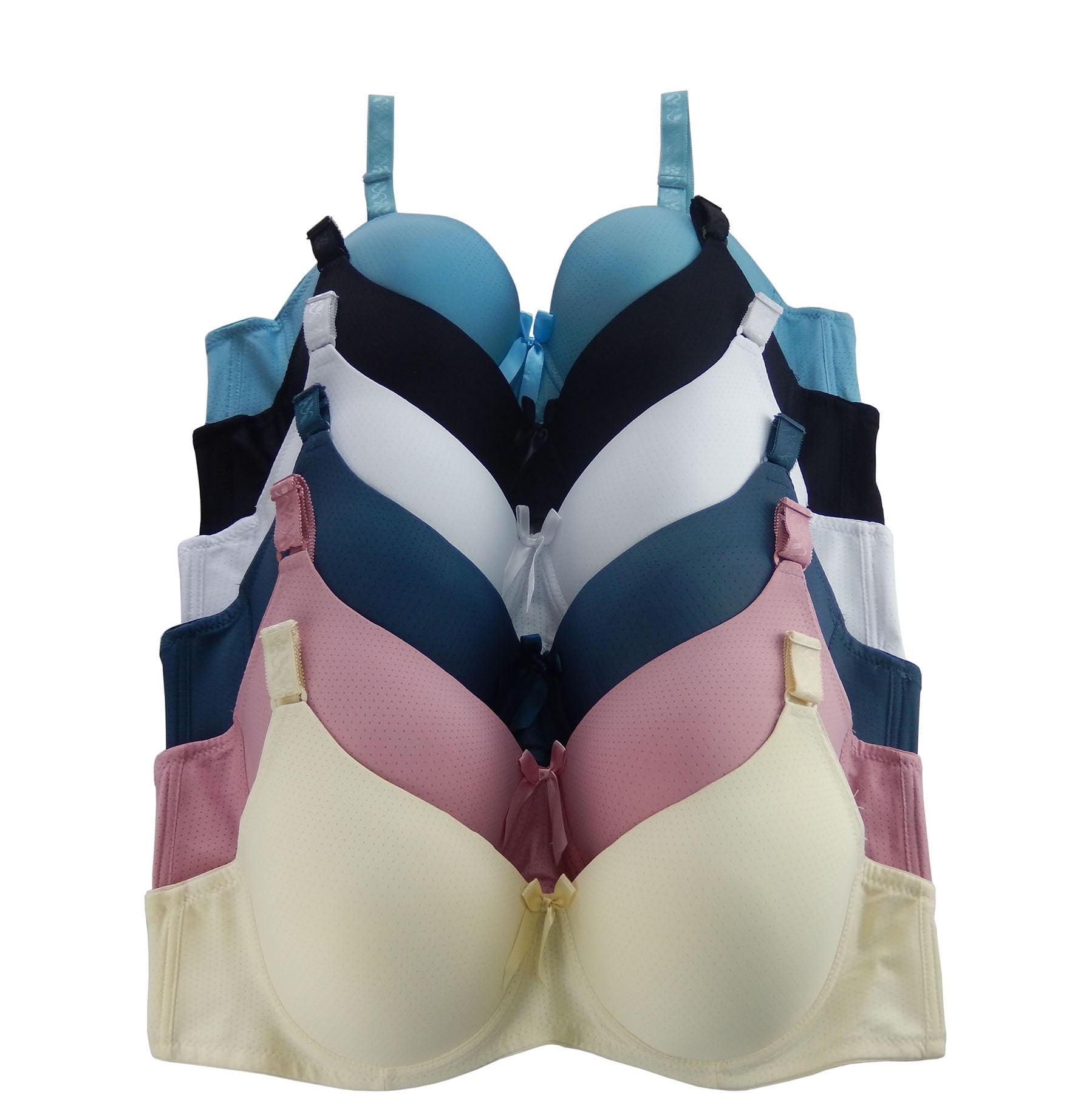 Viola’s Secret Women Bras 6 Pack of T-shirt Bra B Cup C Cup D Cup DD Cup DDD Cup 36DD (S9299 ...