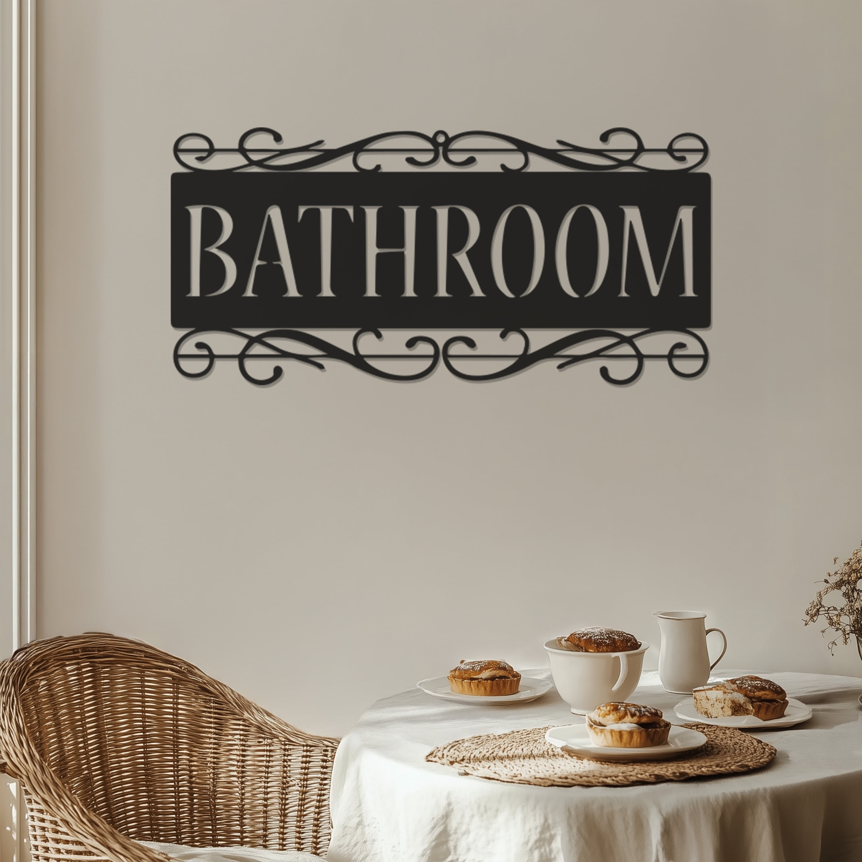 Violaura Bath Signage Metal Wall Art - Easy to Install Hanging Perfect ...