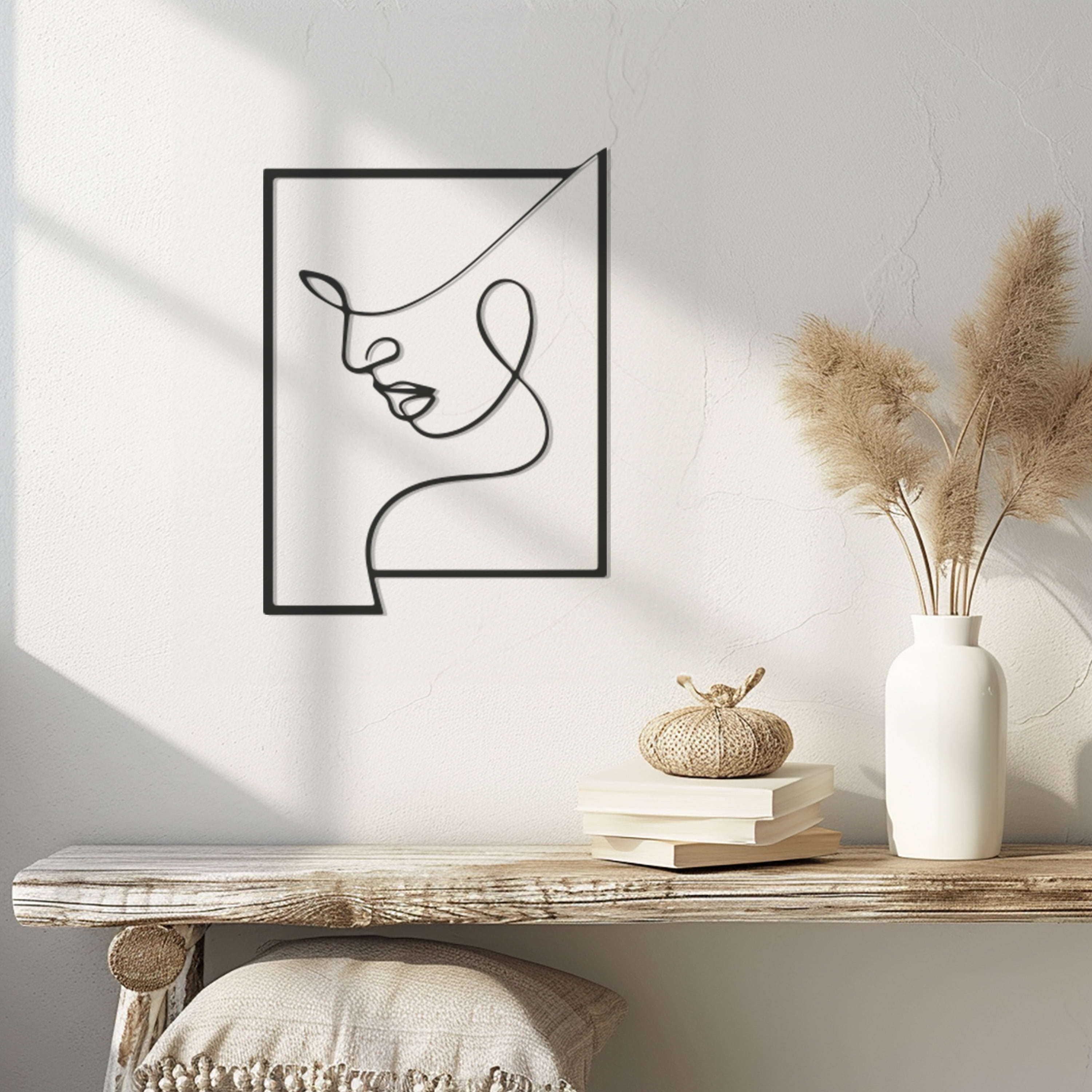 Violaura Face Line Drawing Metal Wall Art - Easy to Install Hanging ...