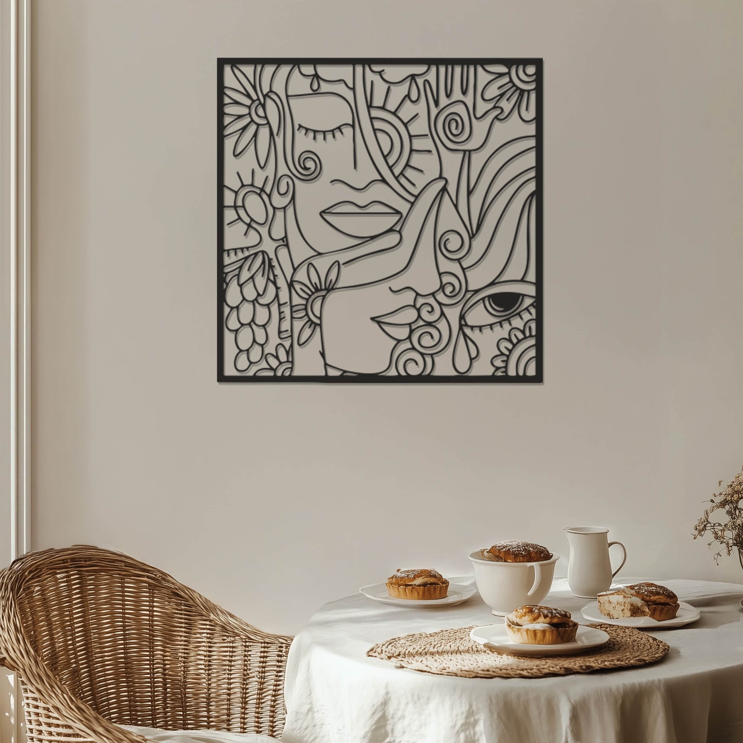 Violaura Faces Metal Wall Art - Easy to Install Hanging Perfect for ...