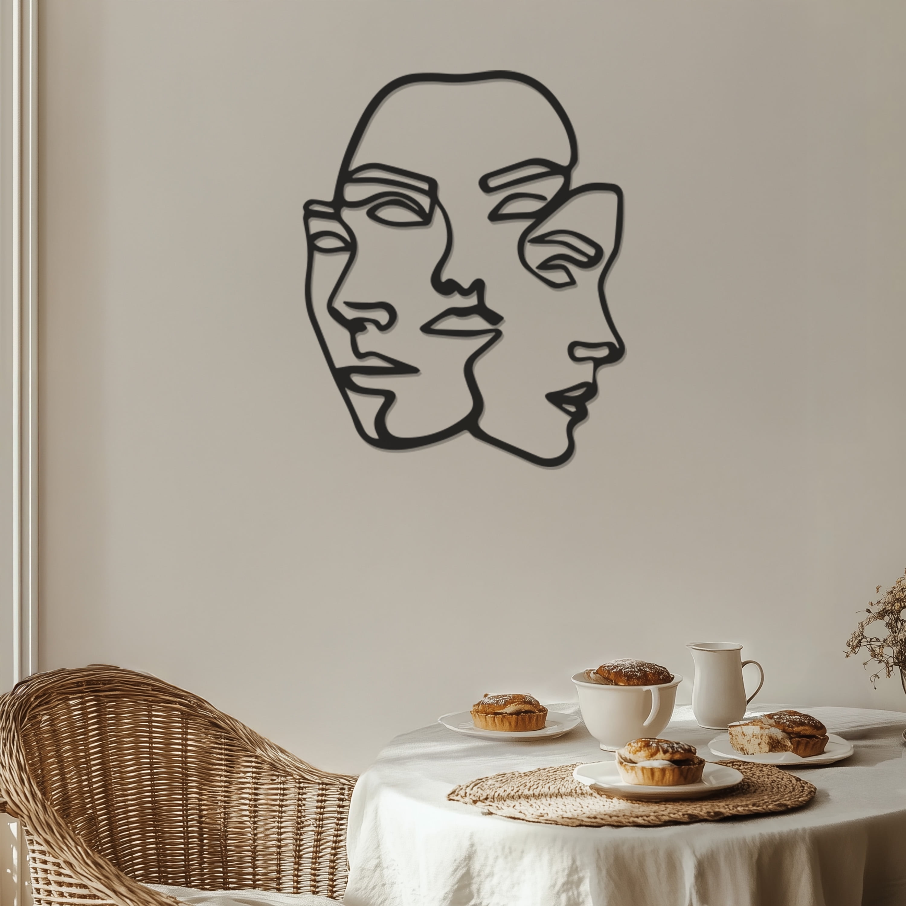 Violaura Faces Metal Wall Art - Easy to Install Hanging Perfect for ...