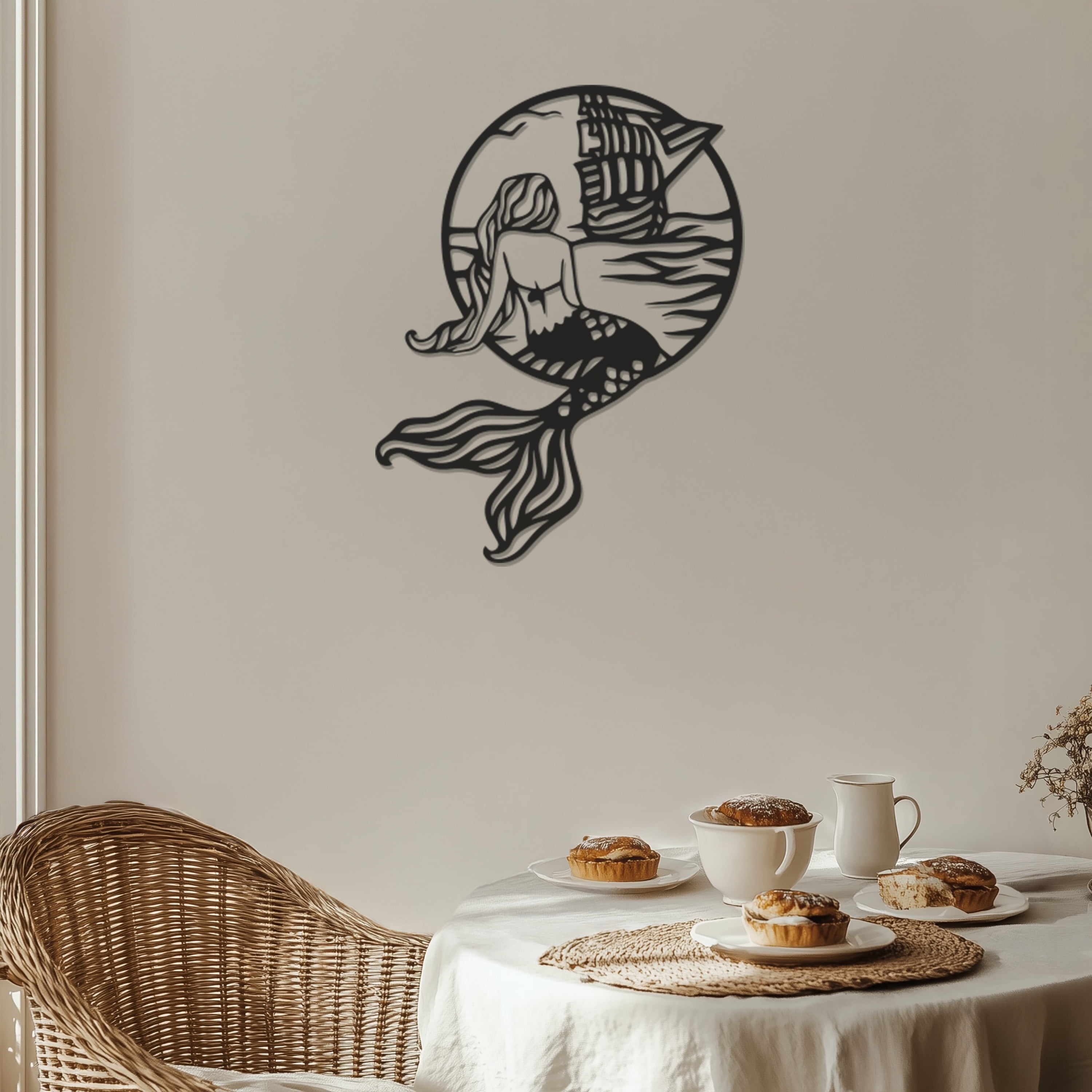 Violaura Mermaid Metal Wall Art - Easy to Install Hanging Perfect for ...