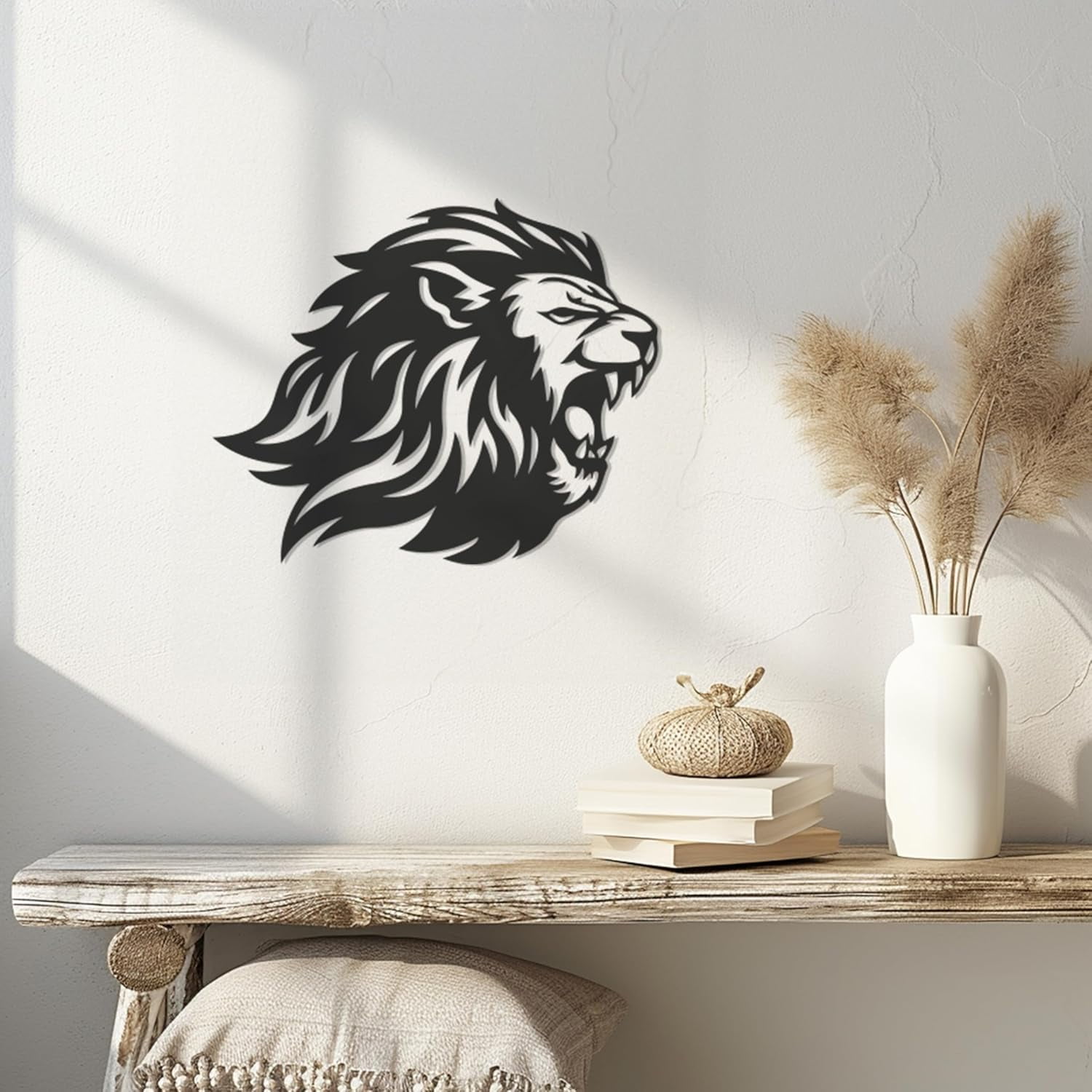 Violaura Roaring Lion Metal Wall Art - Easy to Install Hanging Fierce ...