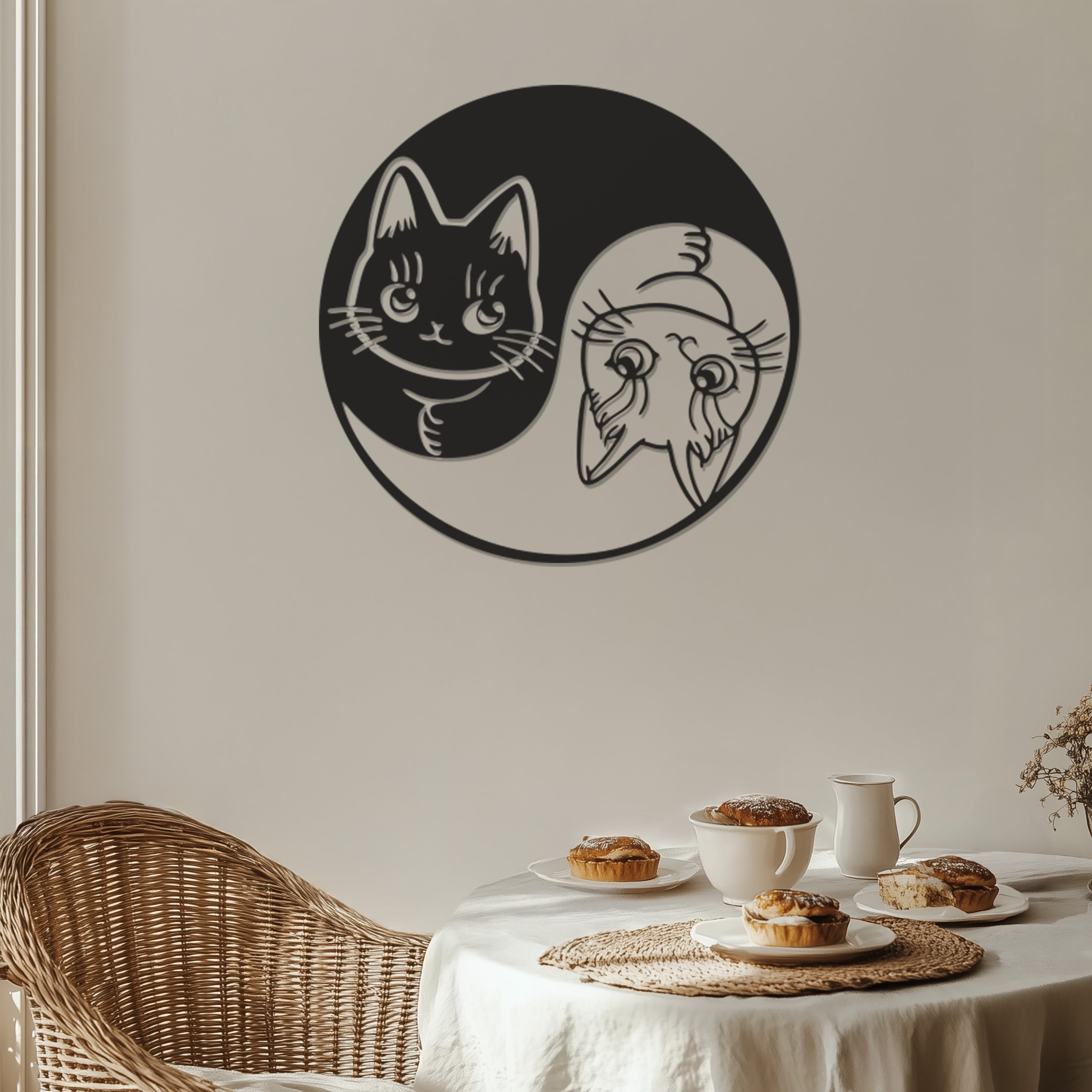 Violaura Yin Yang Metal Wall Art - Easy to Install Hanging Perfect for ...