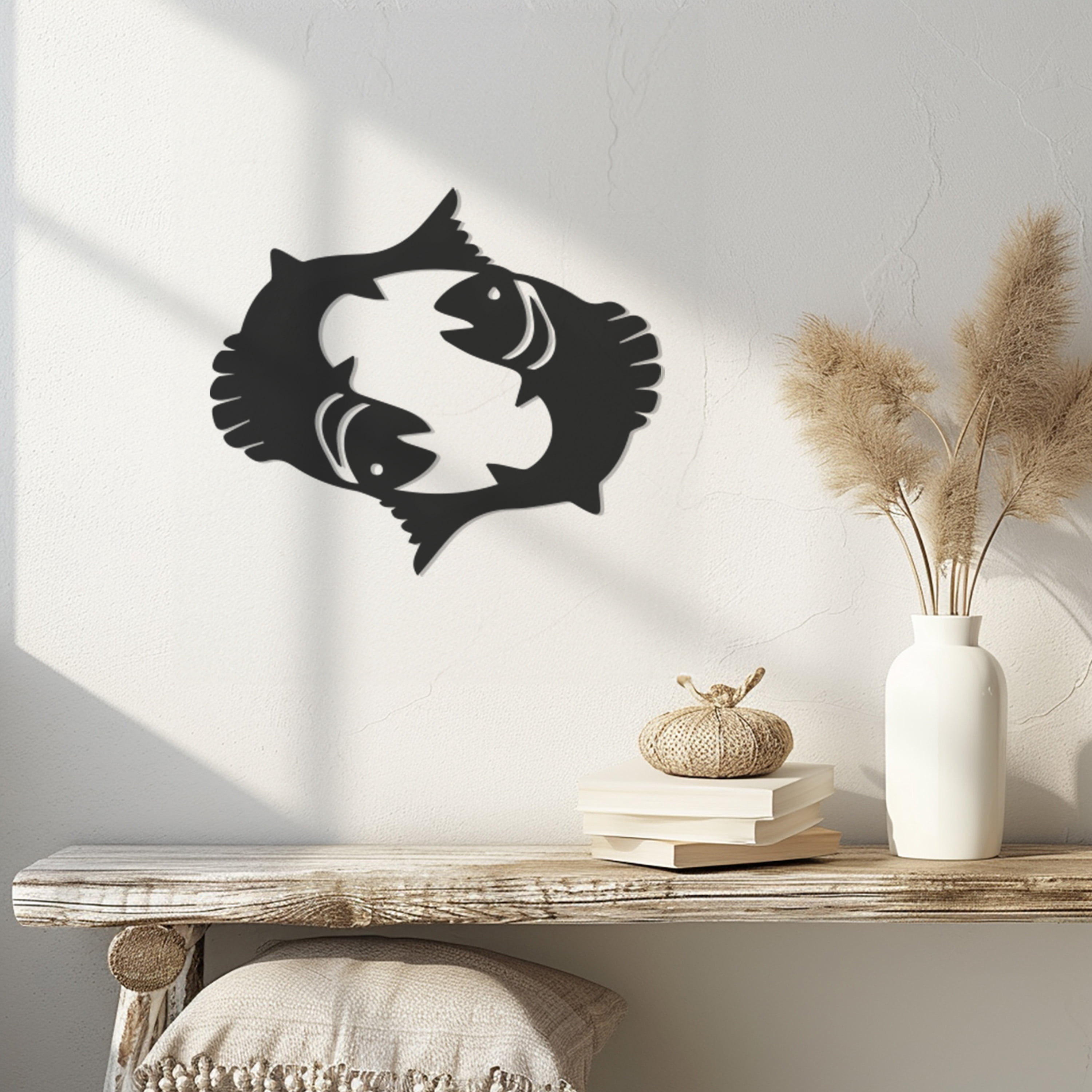 Violaura Yin Yang Metal Wall Art - Easy to Install Hanging Perfect for ...