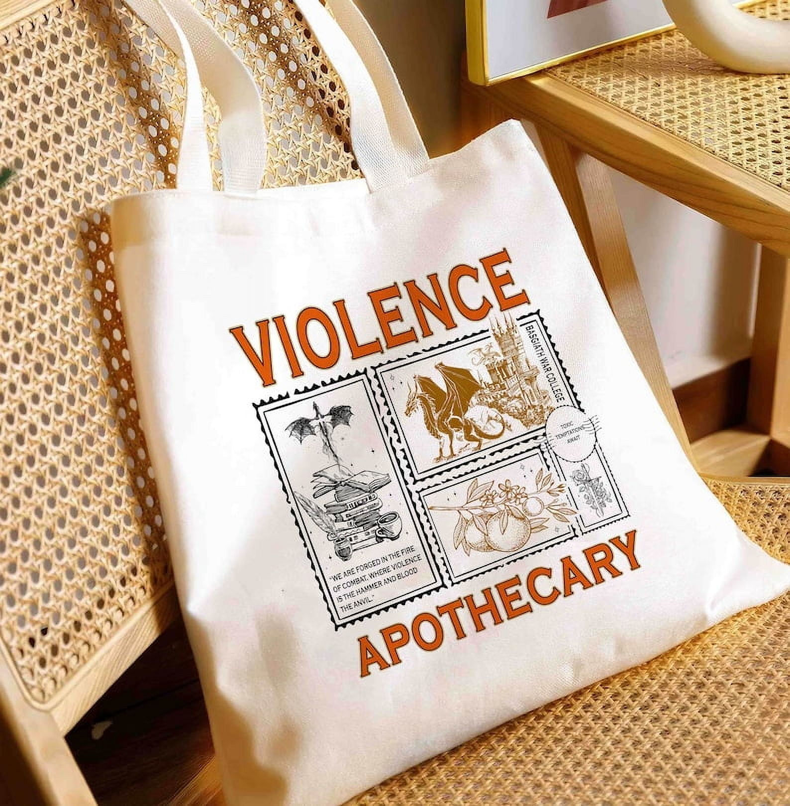 Violence Apothecary Tote Bag, Fourth Wing Bag, Basgiath War College Bag ...