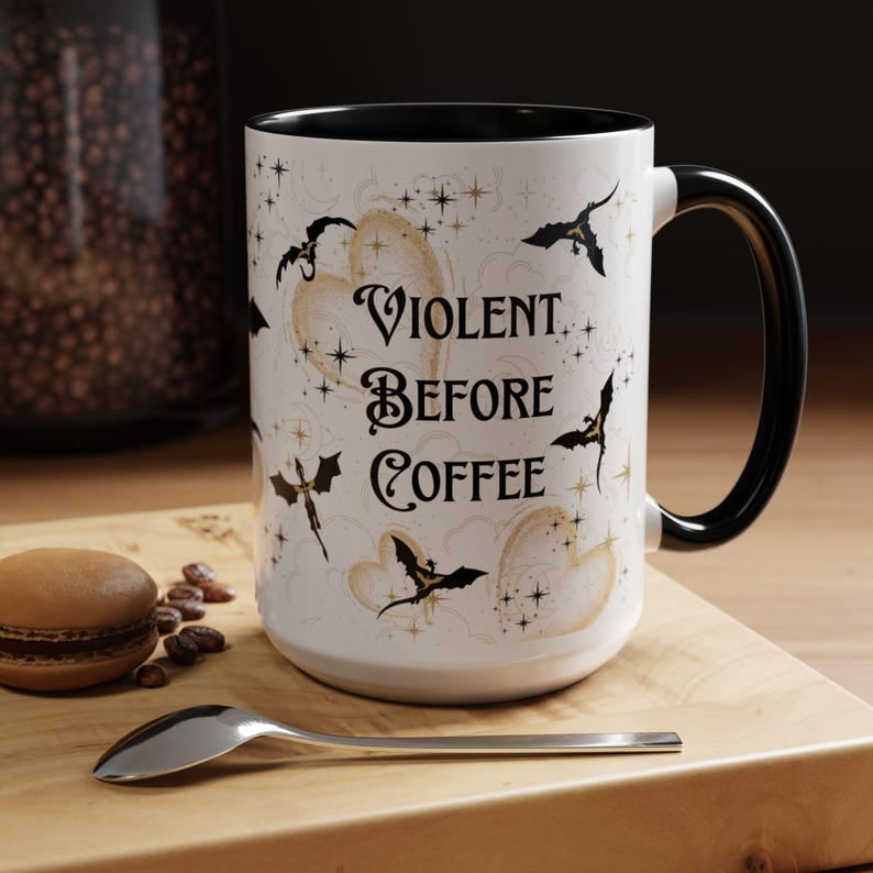 Violent Before Coffee Viral Booktok Mug Cute Fourth Wing Inspired ...