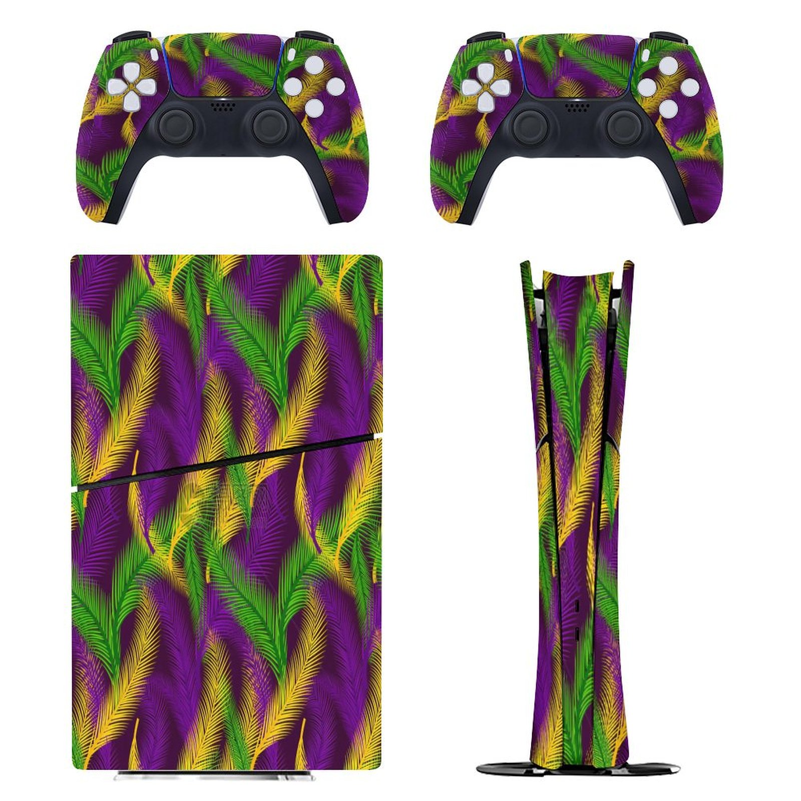 Violet And Green Festive Mardi Gras Carnival Palm Leaves PS5/PS5 Pro ...