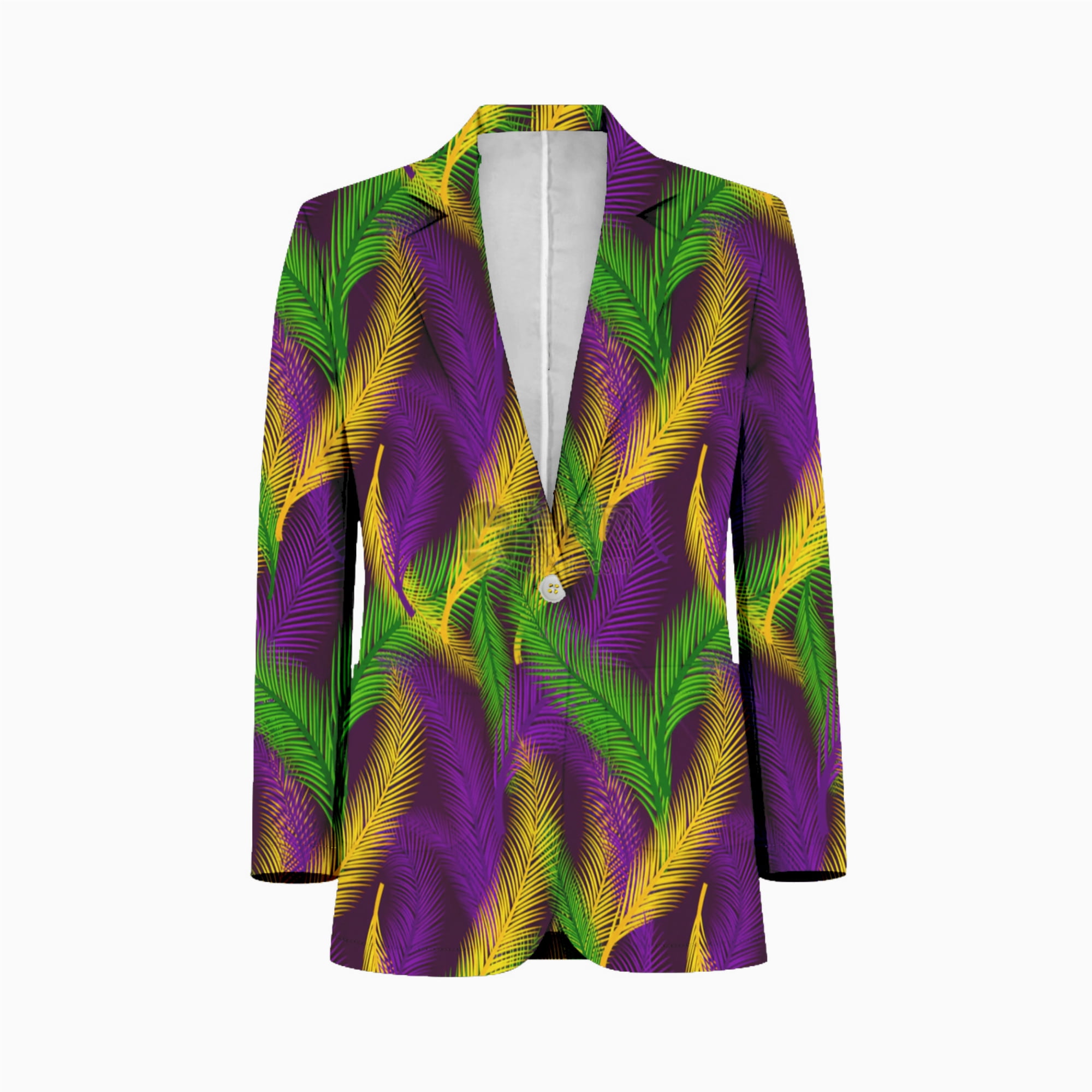 Violet And Green Festive Mardi Gras Carnival Palm leaves Customized Men ...