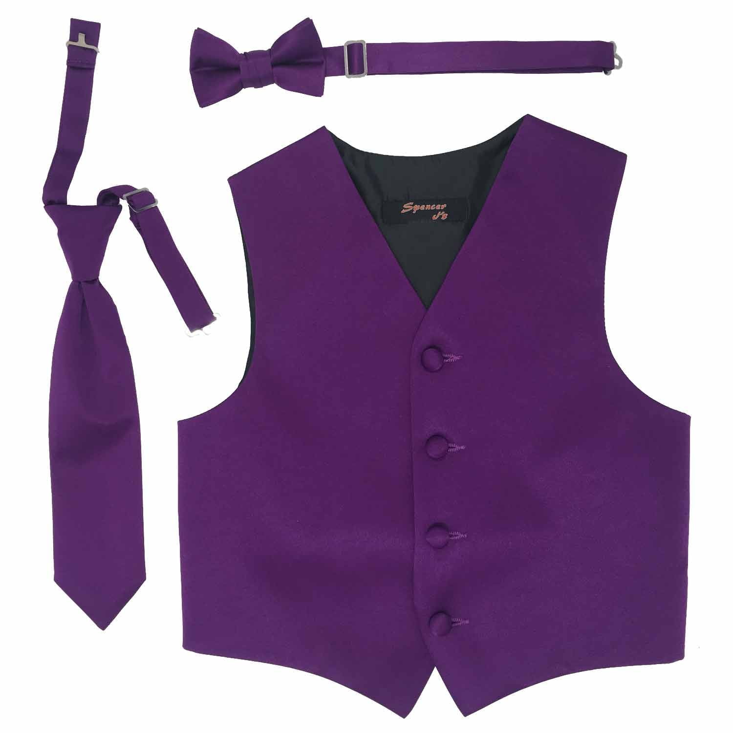 Violet Boys Satin Vest Spencer J - Boys 9-10 - Walmart.com