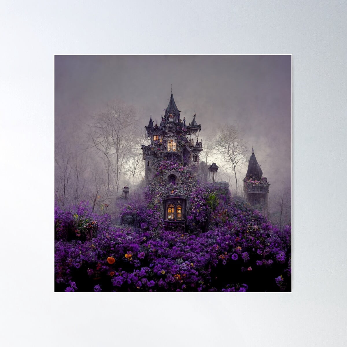 Violet Cabin Poster Wall Art, Modern Wall Decor For Living Room Bedroom ...