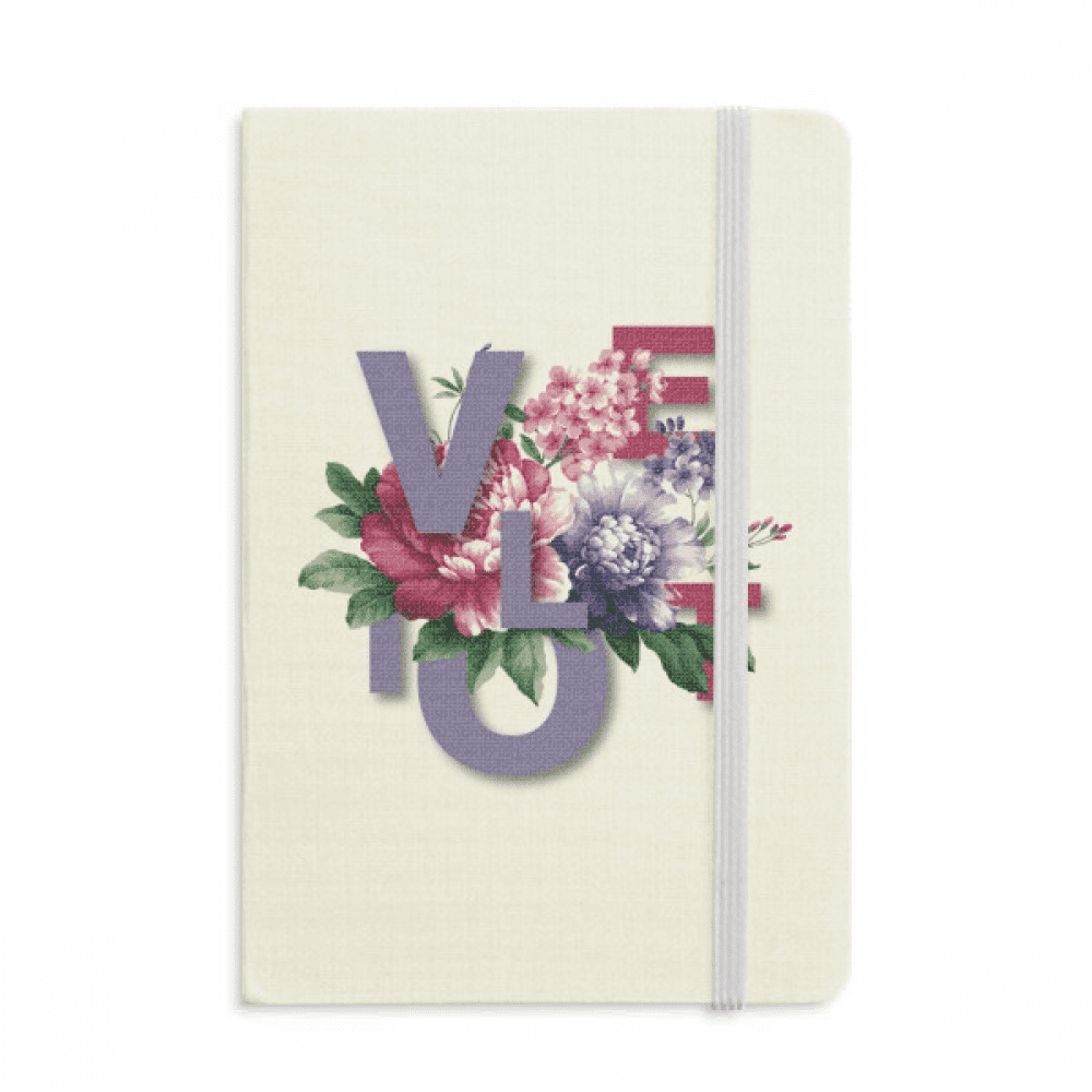 Violet Flowers Bloong Letters Notebook Official Fabric Hard Cover ...