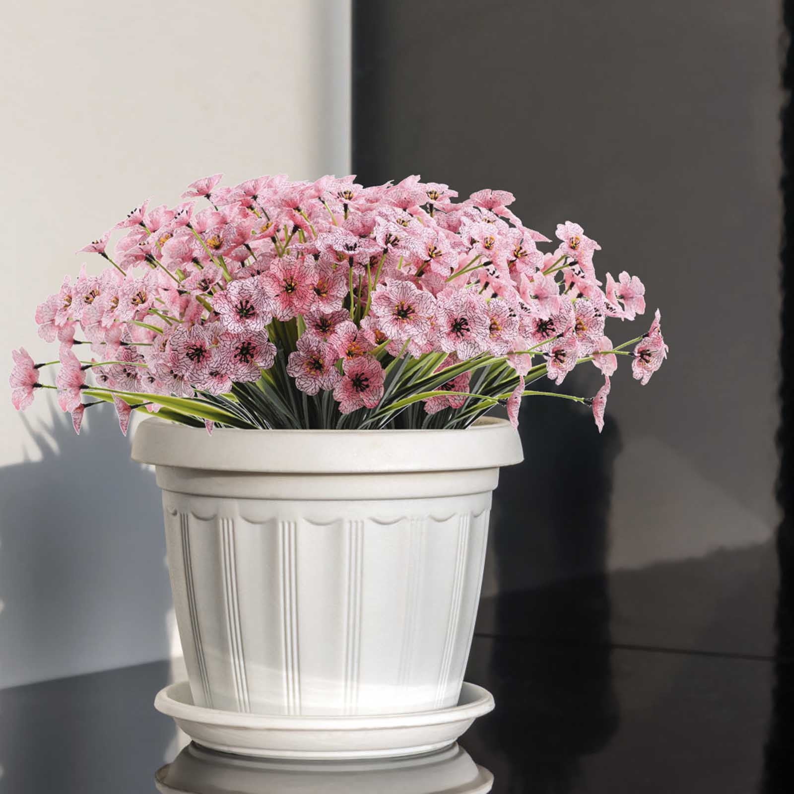 Violet Flowers, Realistic Touch Silk Blooms, Durable Plastic Stems ...