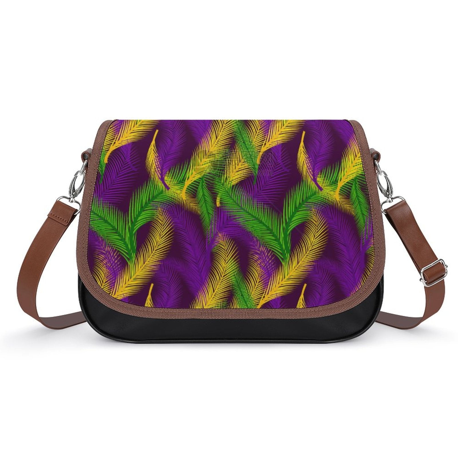 Violet And Green Festive Mardi Gras Carnival Palm Leaves Vintage ...