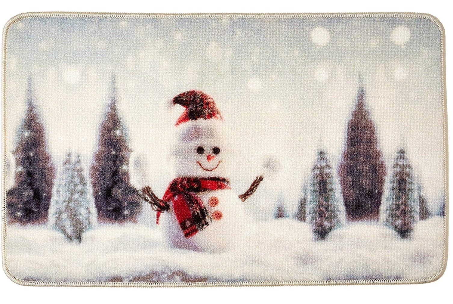 Violet Linen Christmas Snowed Man, Nylon, Digital Print, Latex Rubber ...