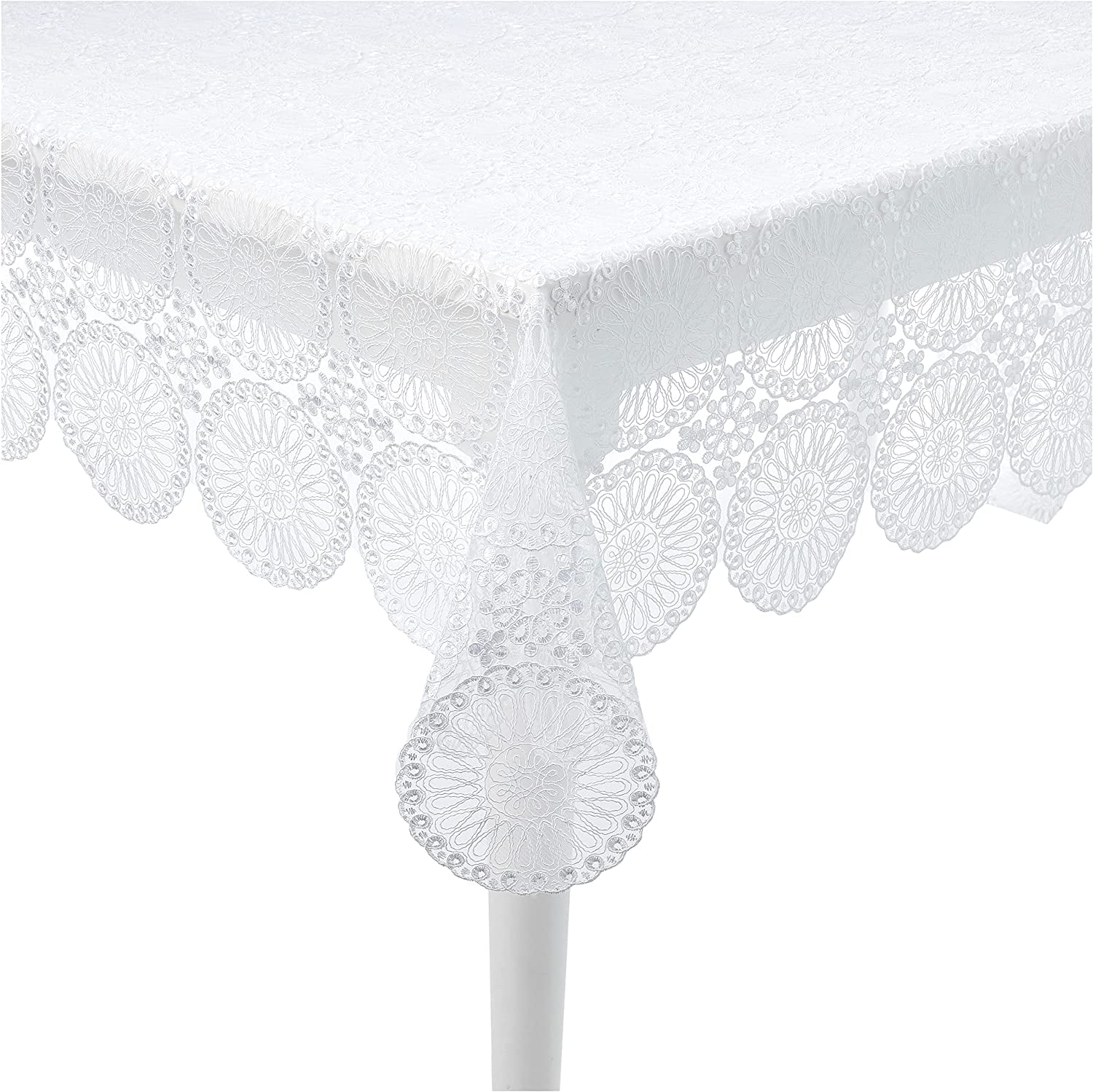 Violet Linen Concord Vintage Floral Lace Circles Pattern, Polyester ...