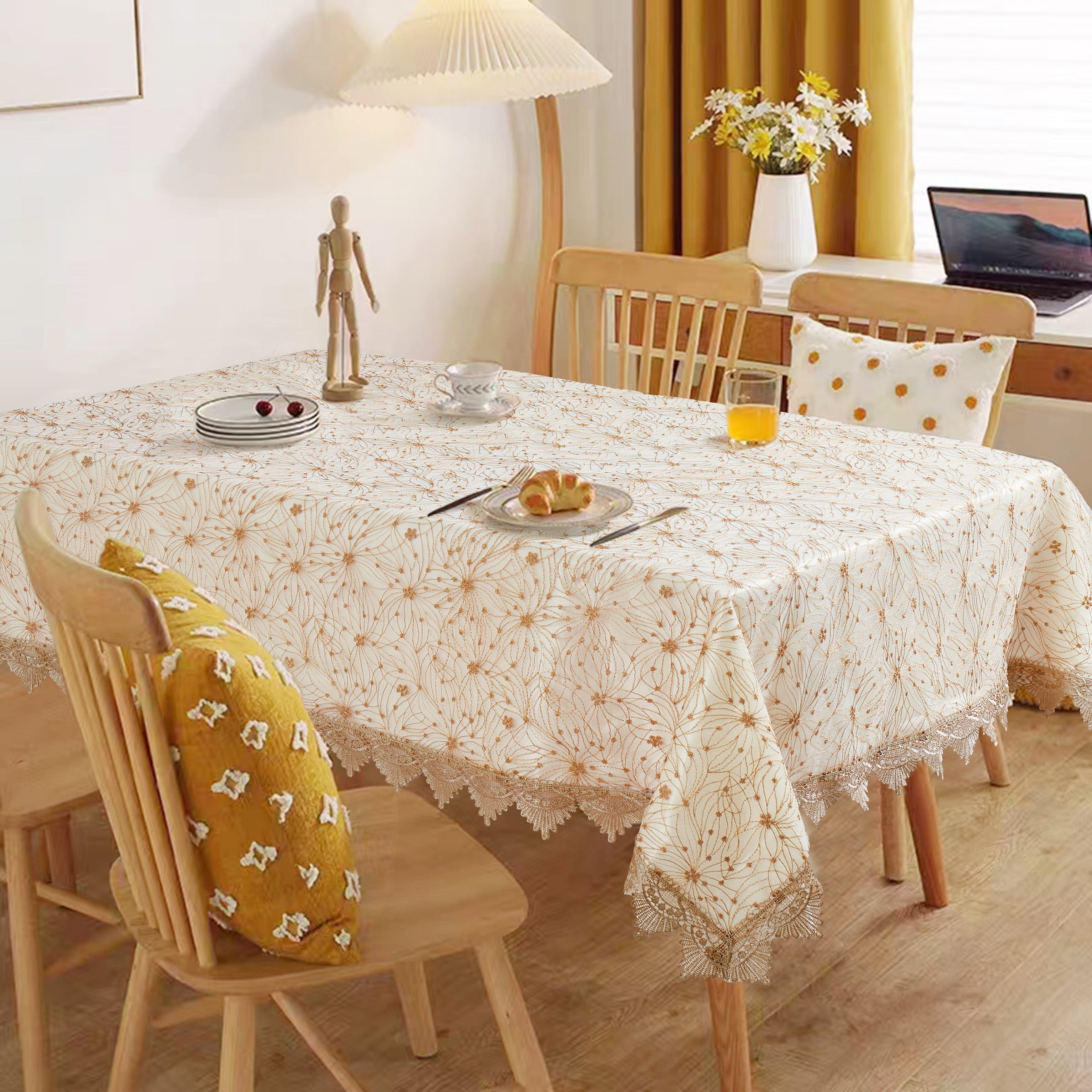 Violet Linen Dainty Roses Floral Embroidery Mesh Lace, Macrame Lace ...