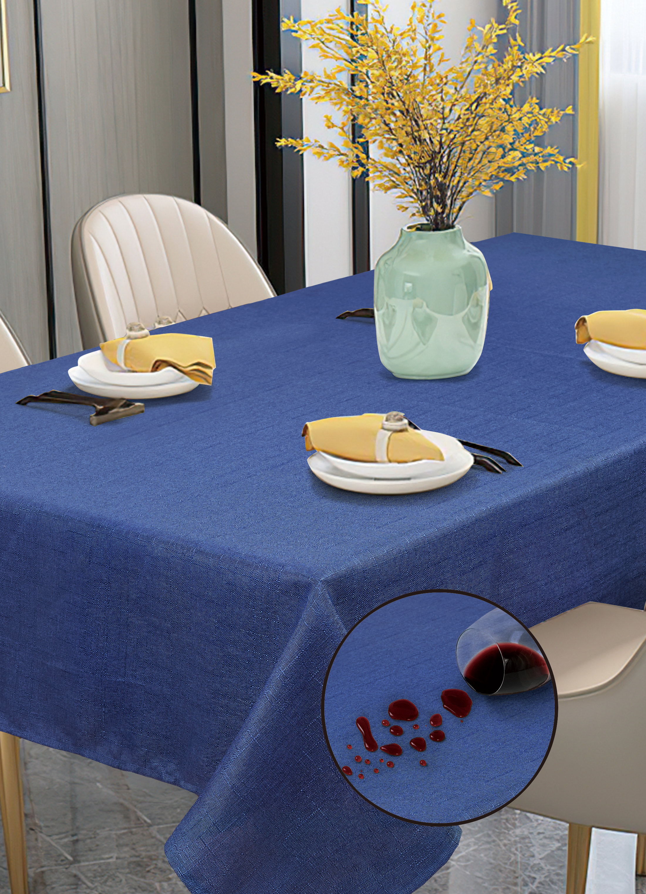 Violet Linen European Solid Faux Linen Pattern, Polyester, Water ...