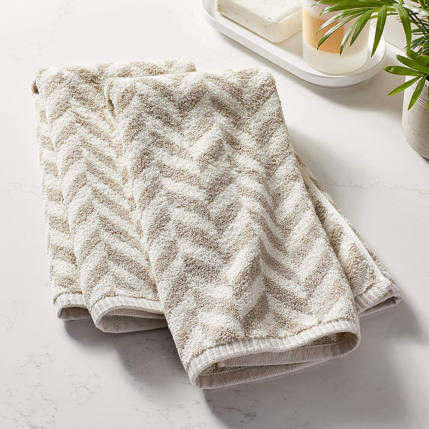 Violet Linen Hand Towels Set of 2 Versailles Pattern, 100% Terry Cotton ...