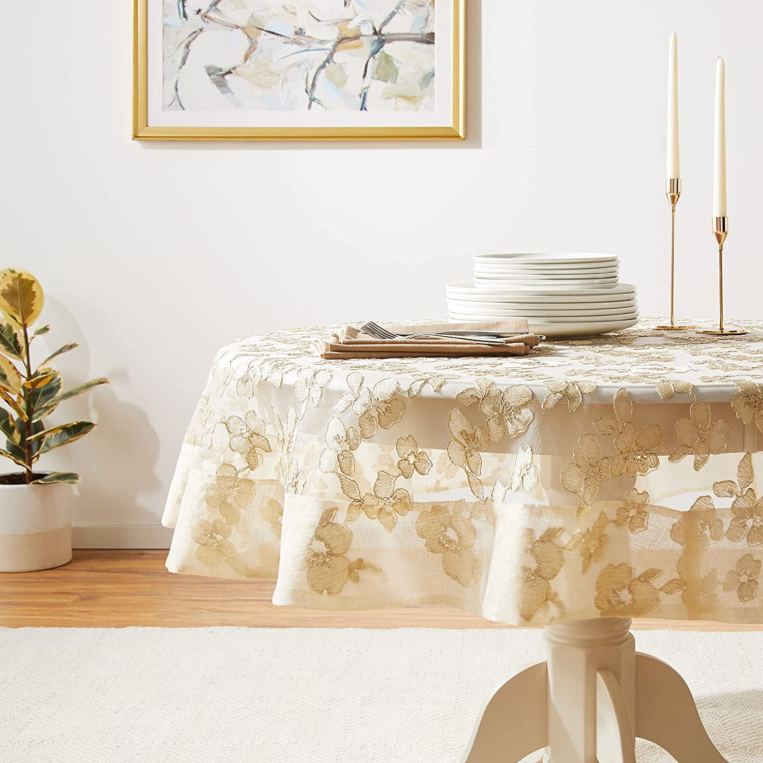 Violet Linen Ribbon Rose Mesh Lace Pattern, Polyester, Wire Lace ...