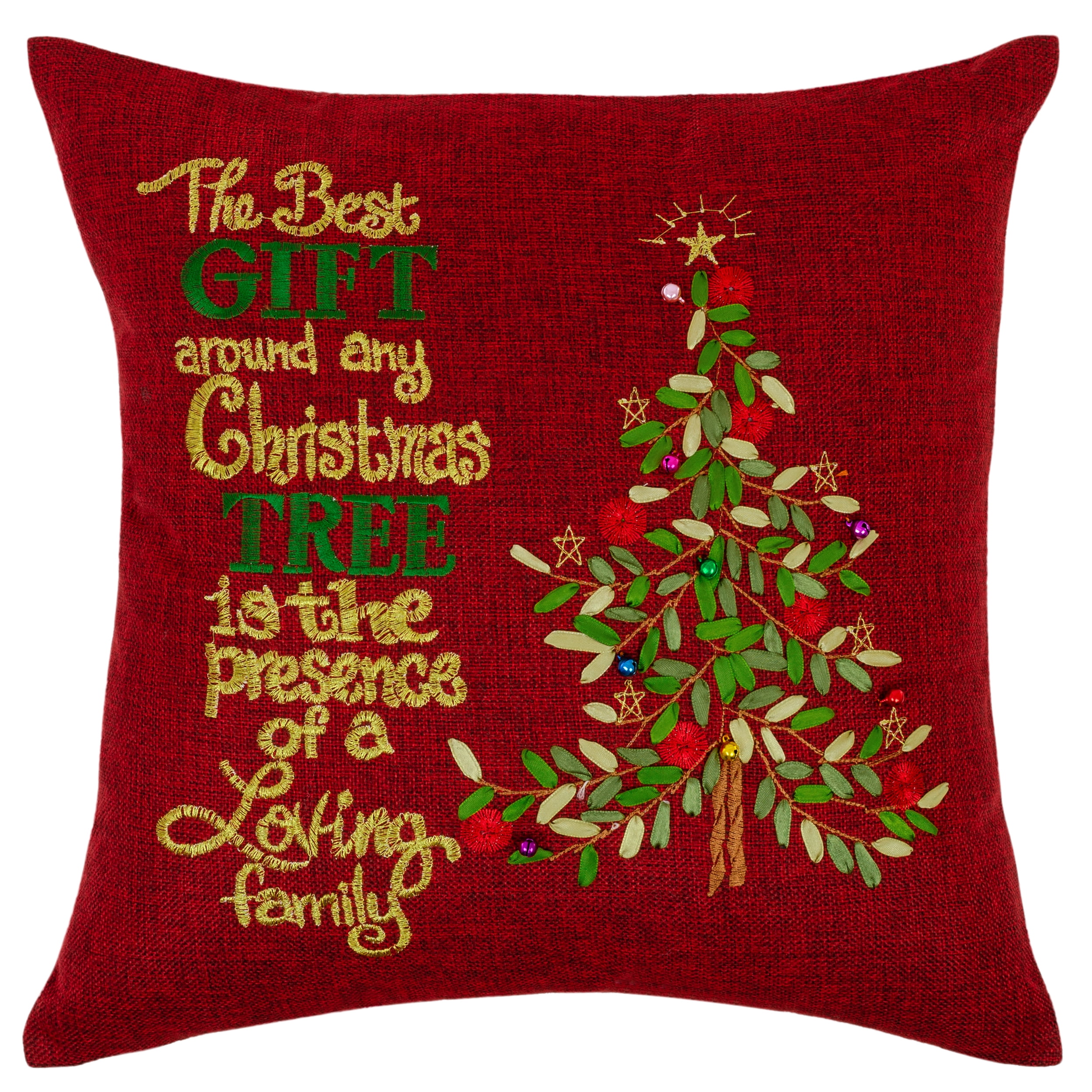 Violet Linen SESNL BELLS CU COV 18" X 18" Gift Tree throw-pillows ...