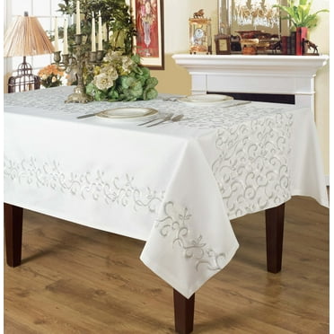 Violet Linen Decorative European Blossom Christmas Tablecloth ...