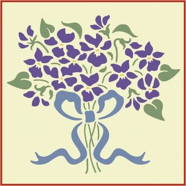 Violet Nosegay Stencil - Victorian Baroque Victorian Deco Vintage DIY Art & Craft Reusable ...