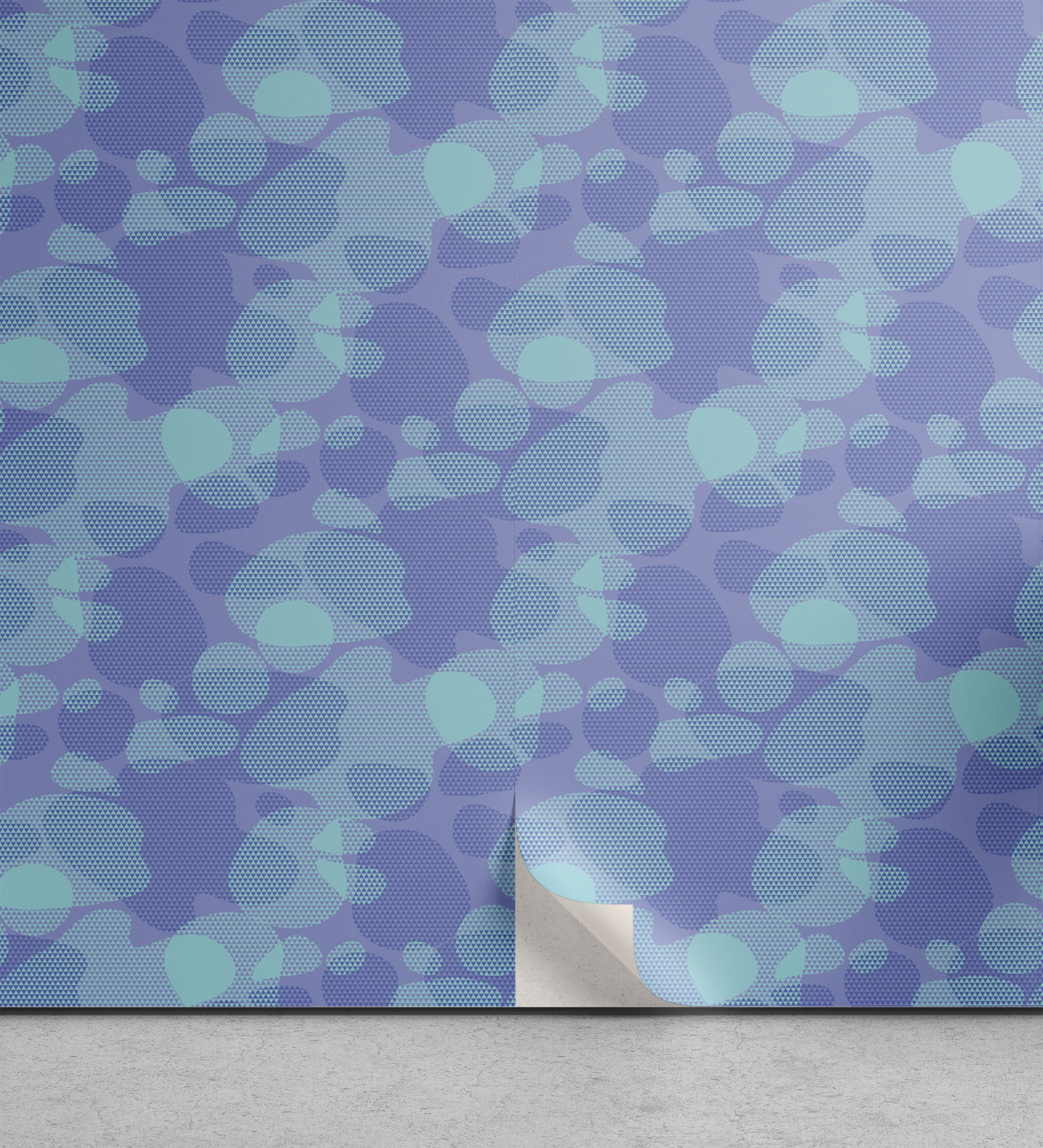 Violet Peel & Stick Wallpaper, Modern Geometrical Liquid Looking ...