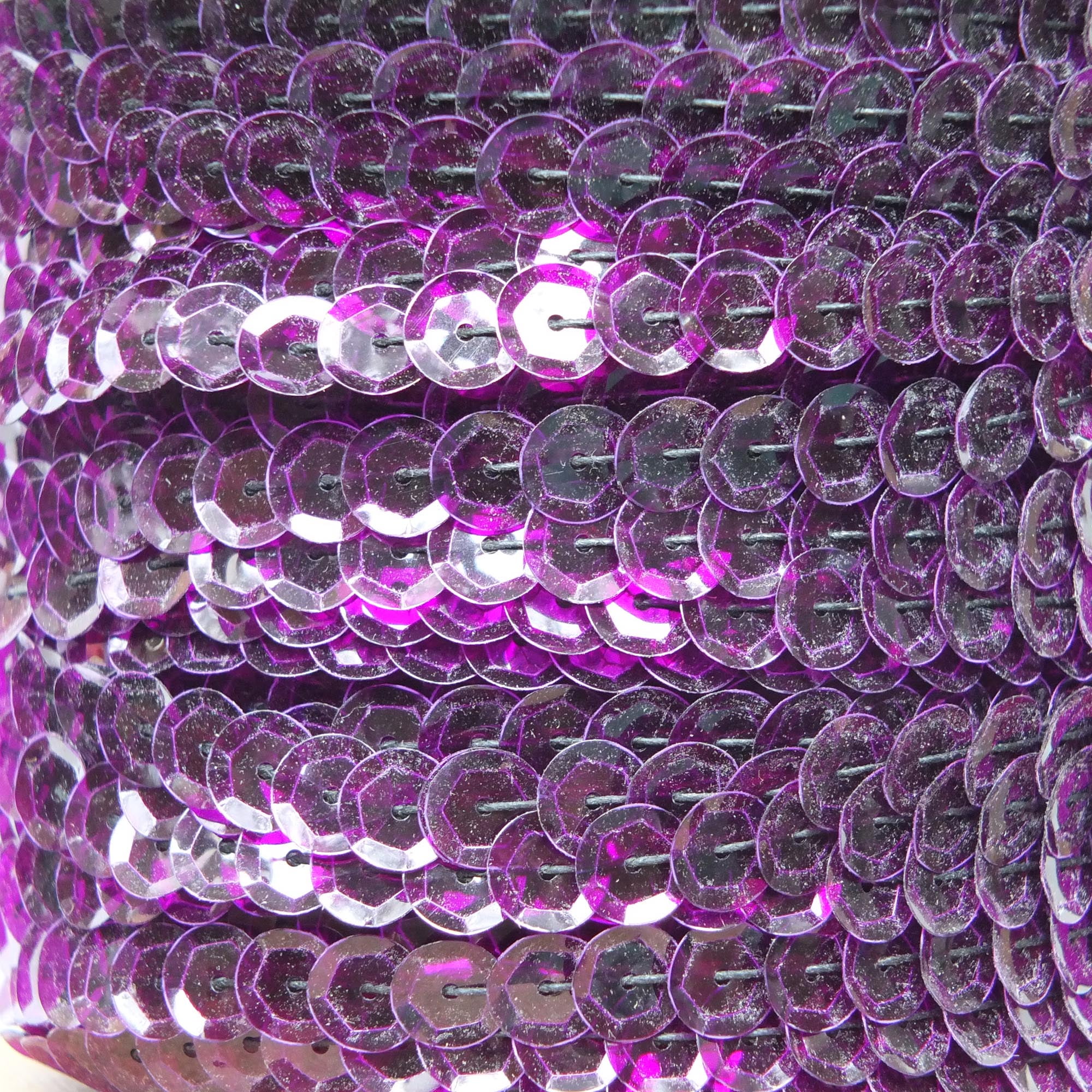 Violet Purple Single Row Trim Cup Sequins 8mm Center Stitched ...