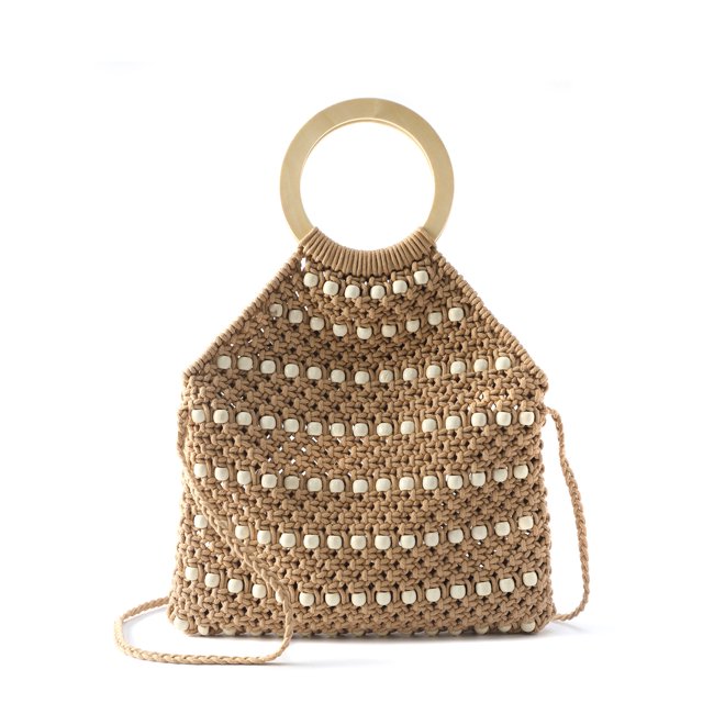 Violet Ray Women's Handbag Beaded Crotchet Natural - Walmart.com