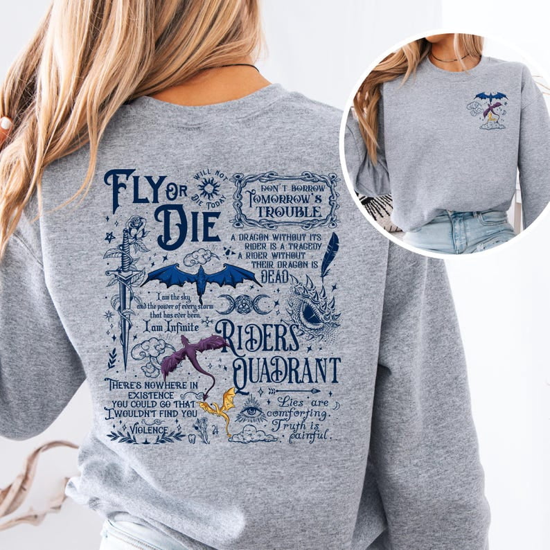 Violet Sorrengail Sweatshirt Tairn Sweater Violent Little Thing