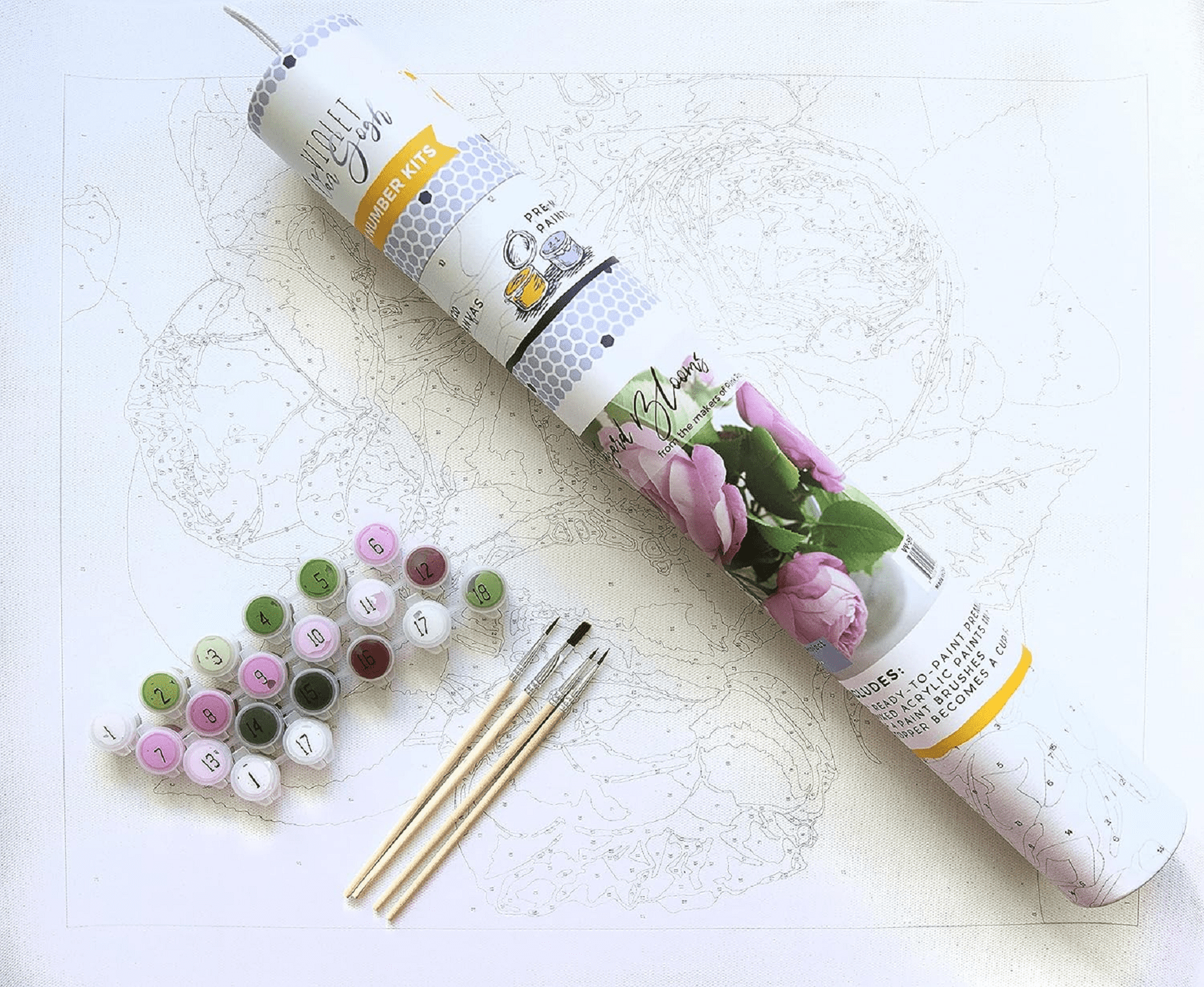 Violet Van Gogh Beautiful Blossoms Canvas Paint By Numbers Kit ...