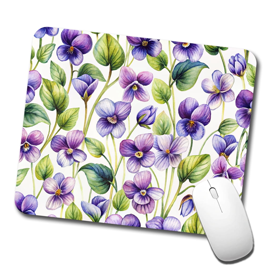 Violets Flowers Watercolor Mouse Pad Low Profile Gaming Mat - Walmart.com