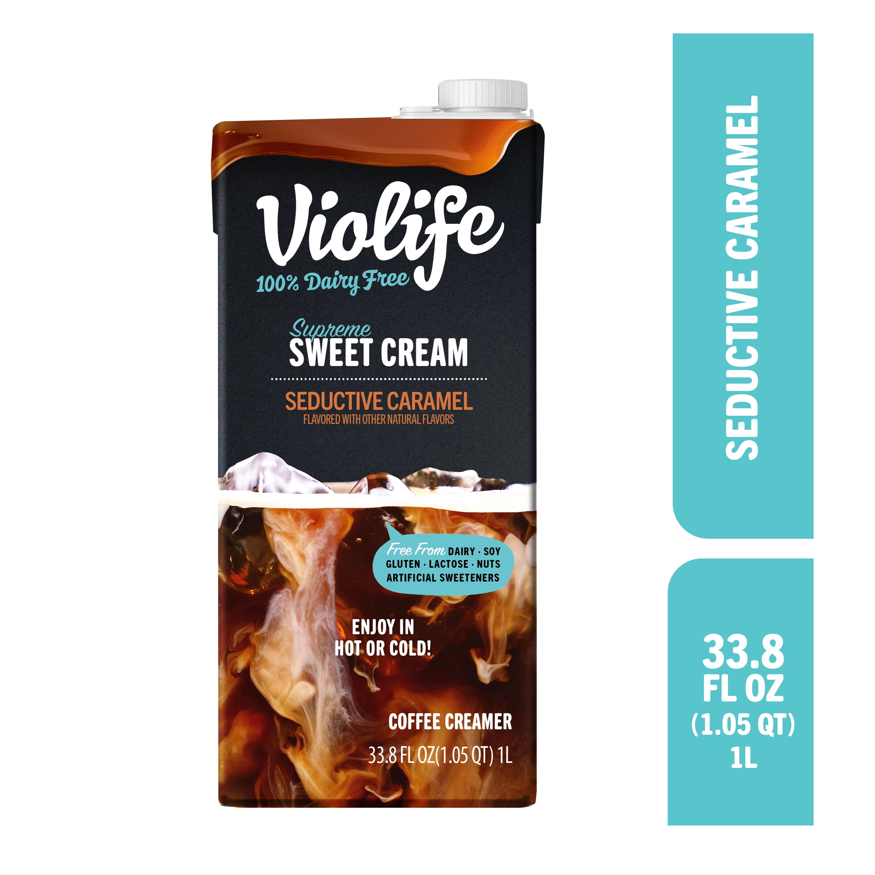 Violife Supreme Sweet Cream Caramel Coffee Creamer, Dairy-Free, 1L (33 ...