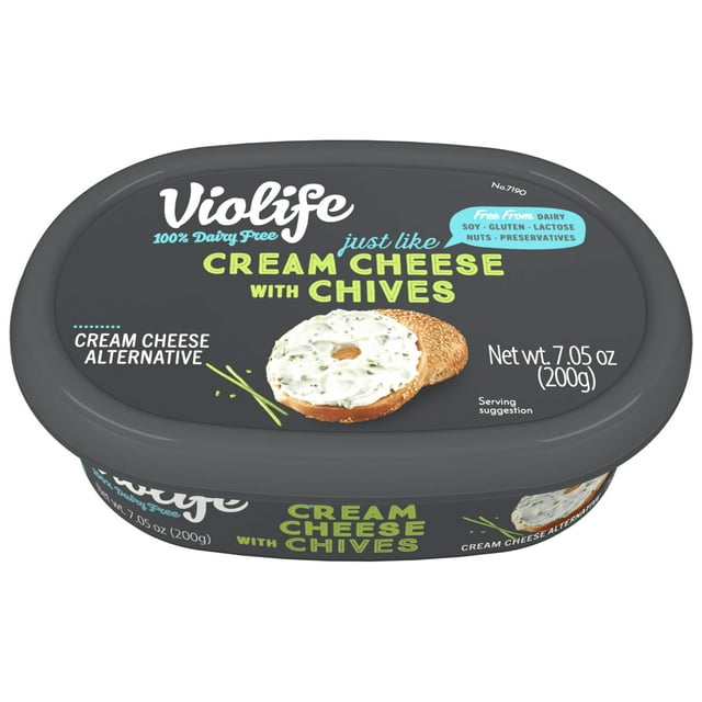 Violife Just like Cream Cheese - with Chives, Dairy-Free Vegan, 7.05 oz ...