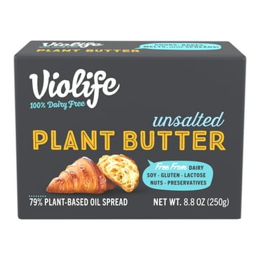 Violife Plant Butter Unsalted, Non-Dairy Vegan, 8.8 oz Paper Brick ...