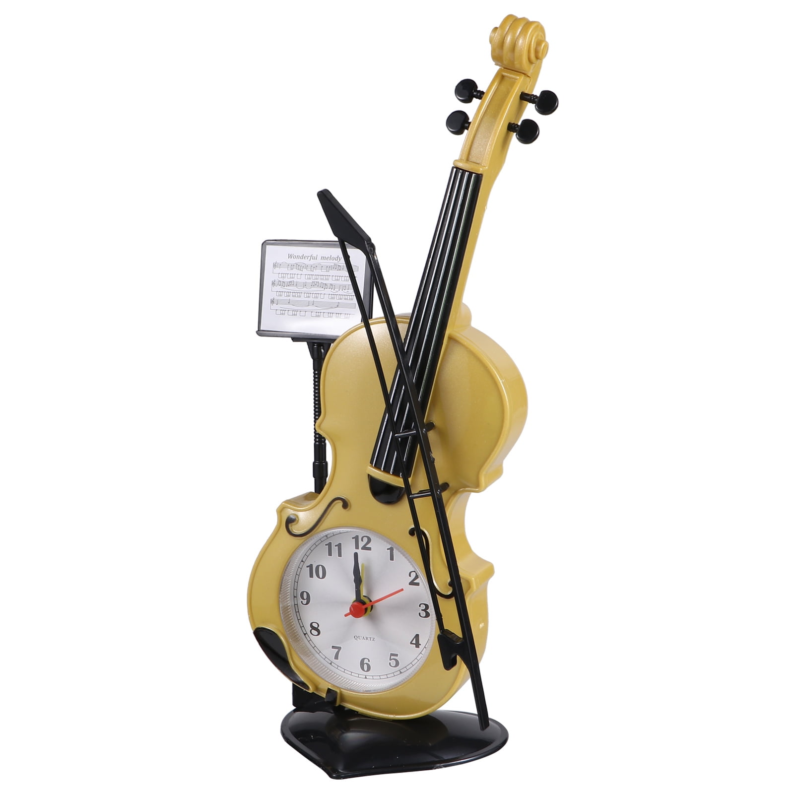 Violin Alarm Clock Clocks Decorative Table Vintage Student Child Desk ...