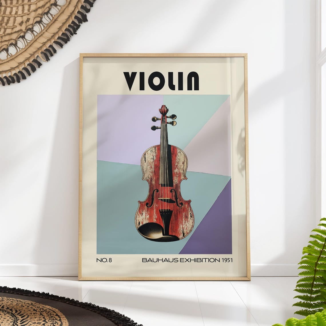 Violin Art Print - Bauhaus Exhibition Poster - Modern Music Wall Art ...