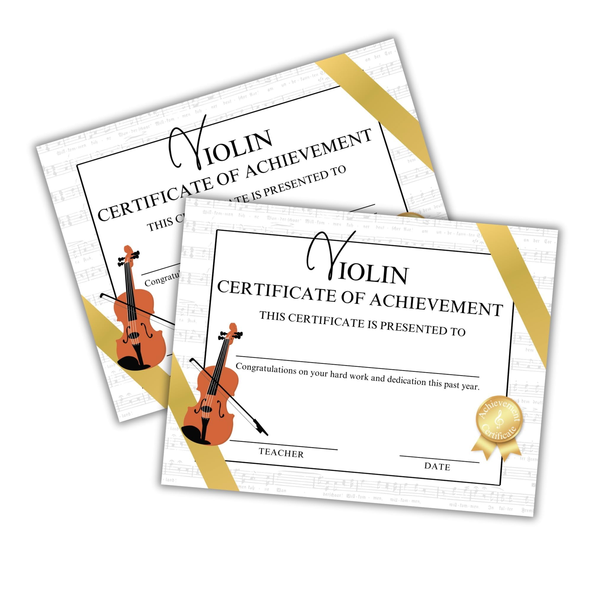 Violin Certificate of Achievement Awards Recital 50pk 8.5x11 Music ...