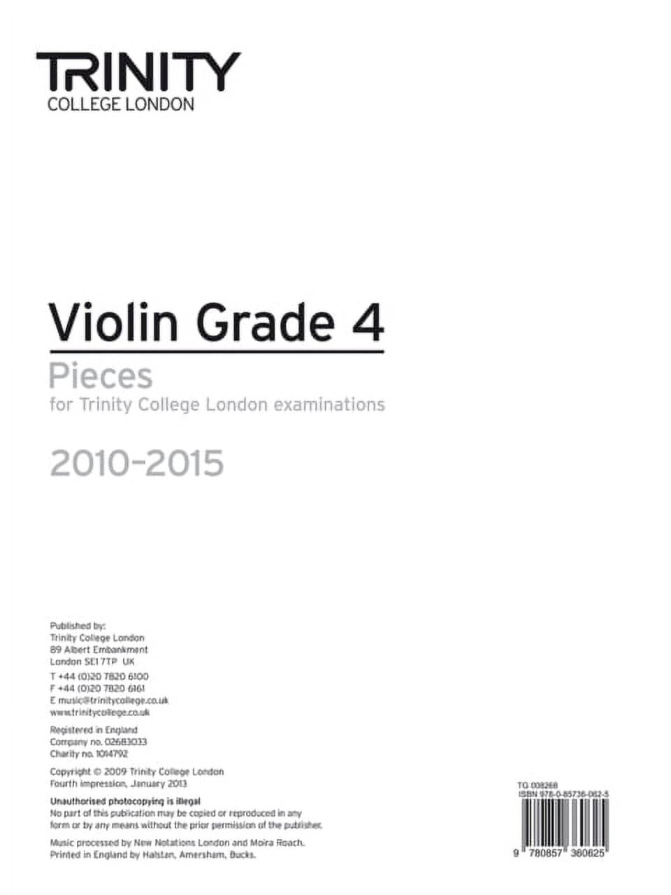 Violin Exam Pieces Grade 4 2010-2015 (part Only) (Trinity Guildhall Violin Examination Pieces ...