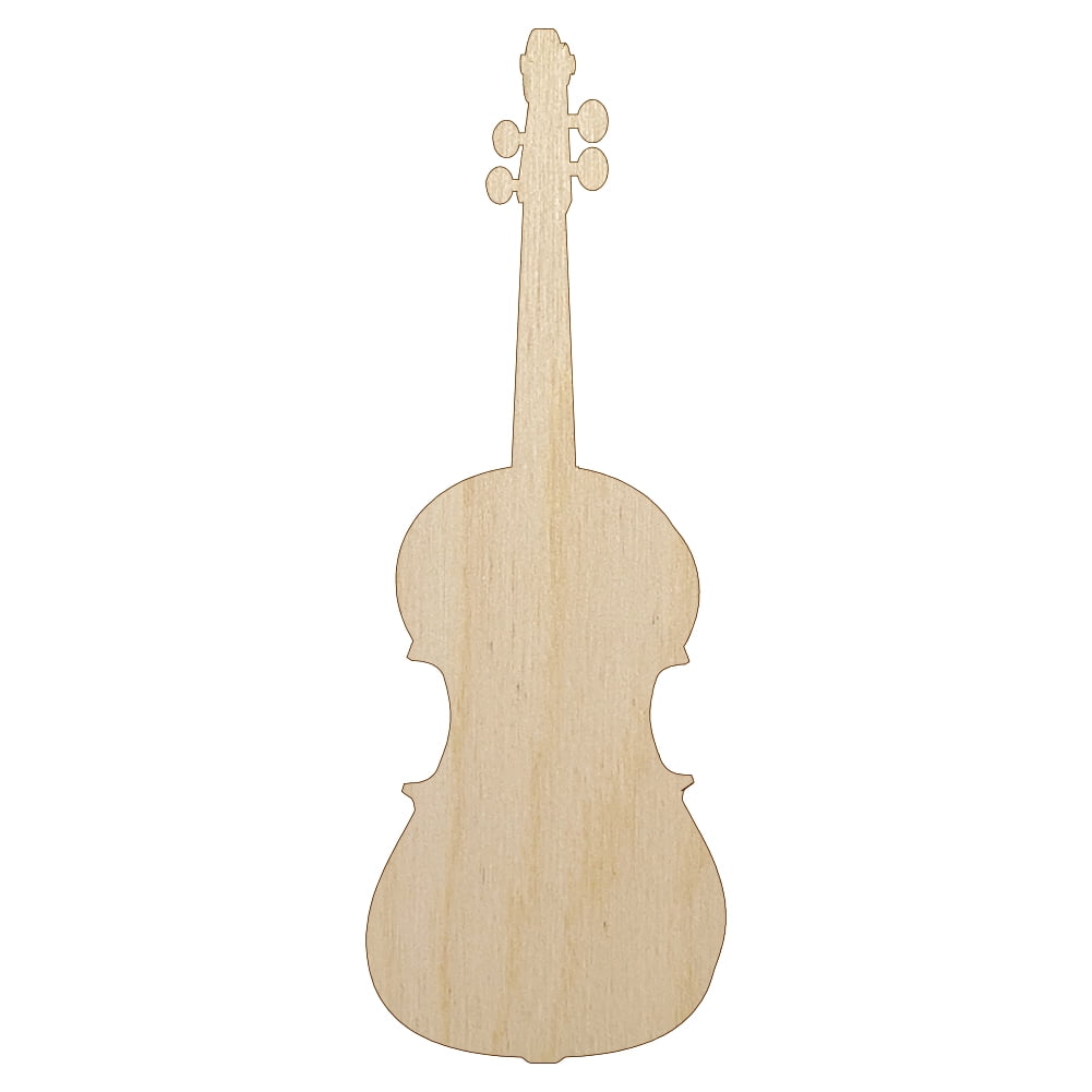 Violin Music Instrument Silhouette Wood Shape Unfinished Piece Cutout ...