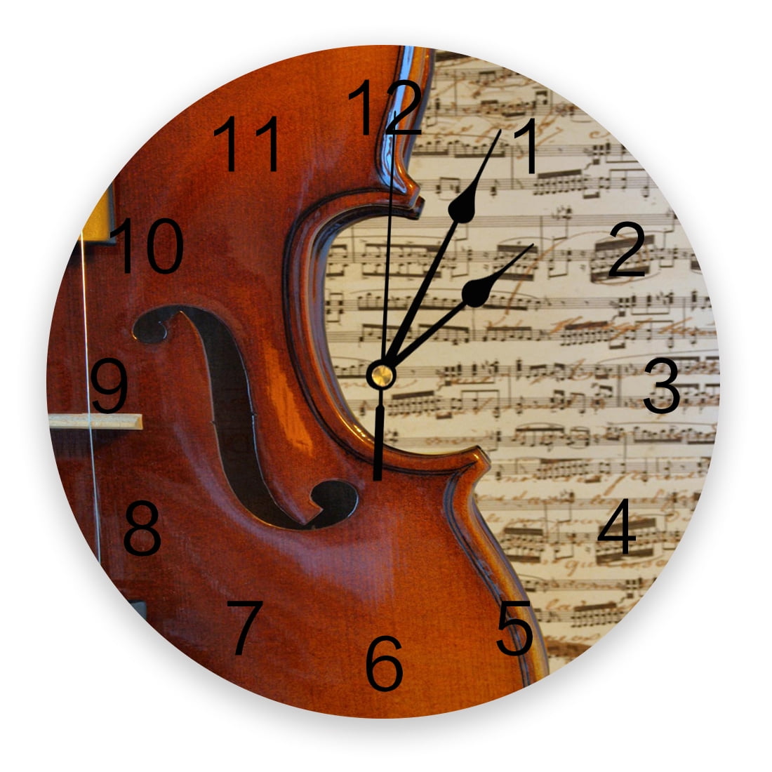 Violin On Sheet Music Clocks Wall Home ration Modern Kitchen Teen Room ...