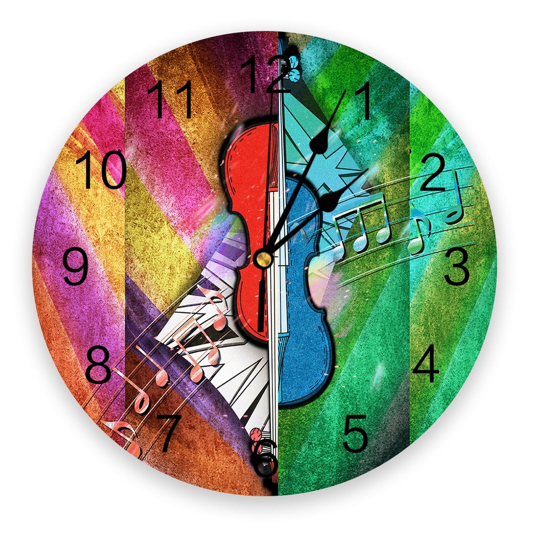 Violin On Sheet Music Clocks Wall Home ration Modern Kitchen Teen Room ...