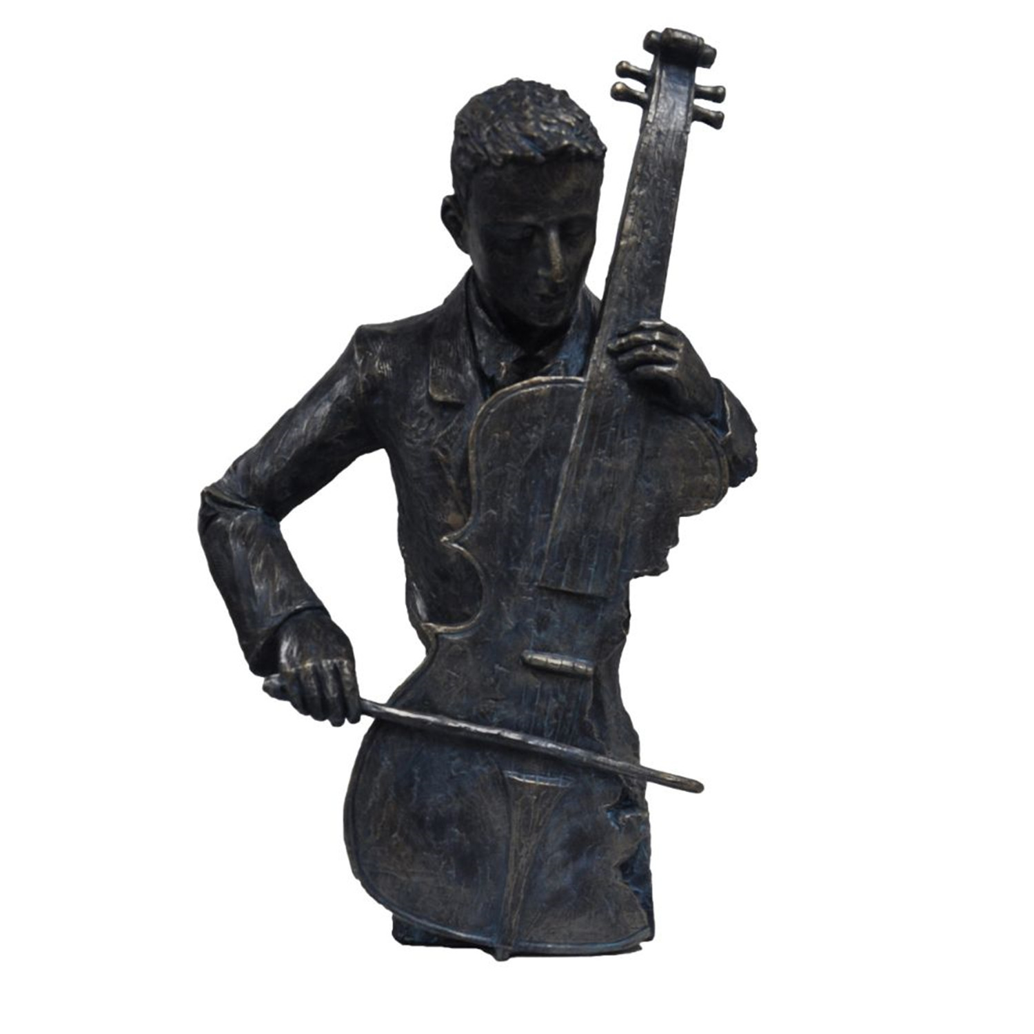 Violin Player Statue Sculpture in Patina Black Finish by Urban Port ...