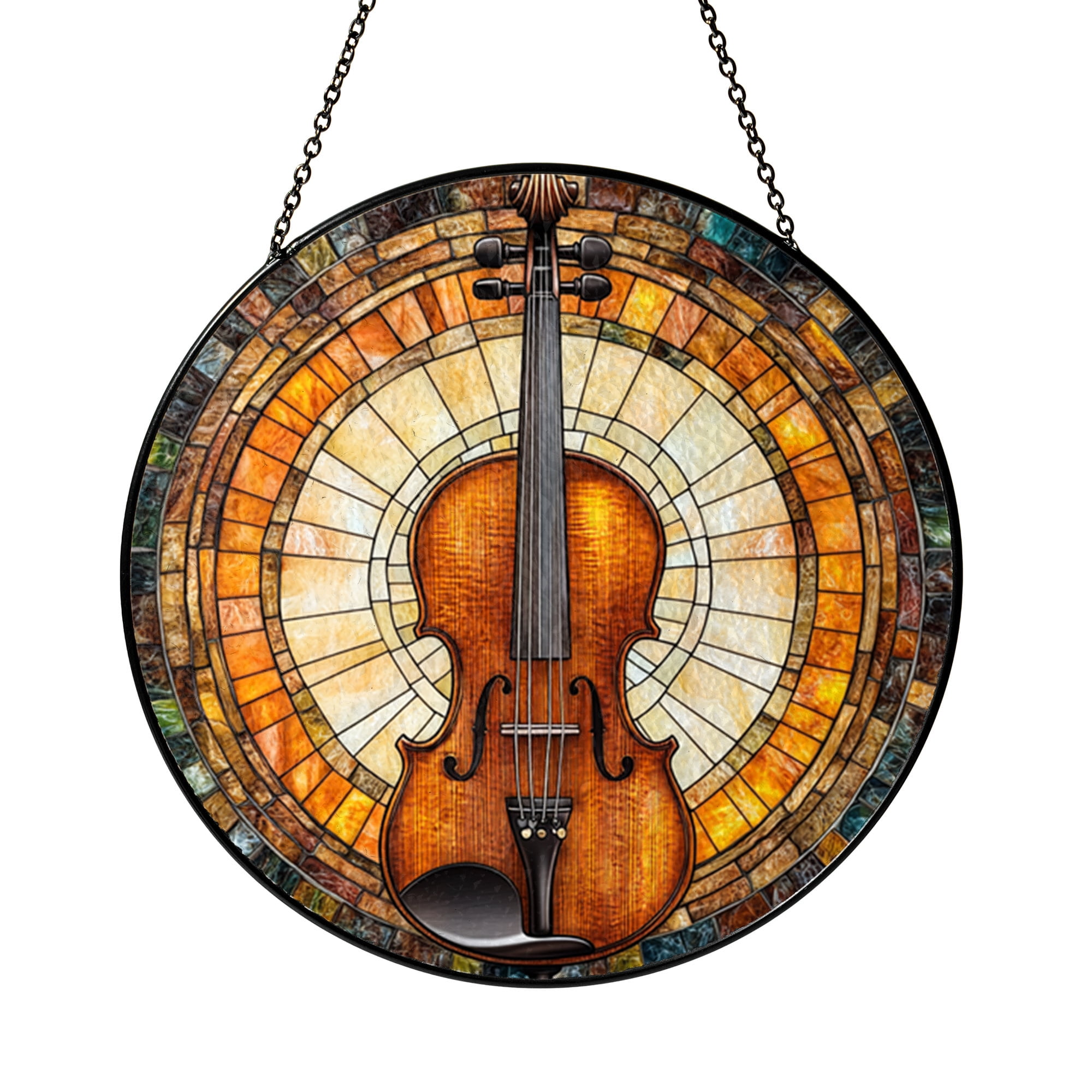 Violin Stained Glass Suncatcher – Classical Music Window Hanging for ...